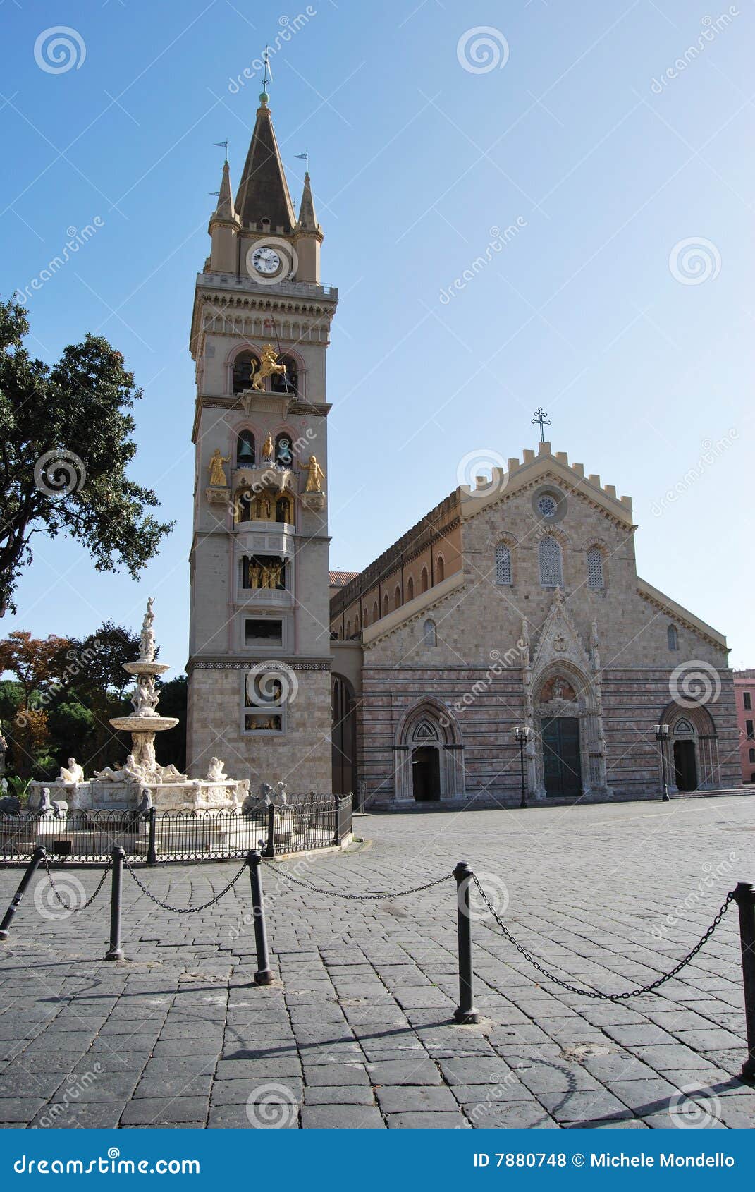 Cathedral of Messina stock photo. Image of arts, trees - 7880748