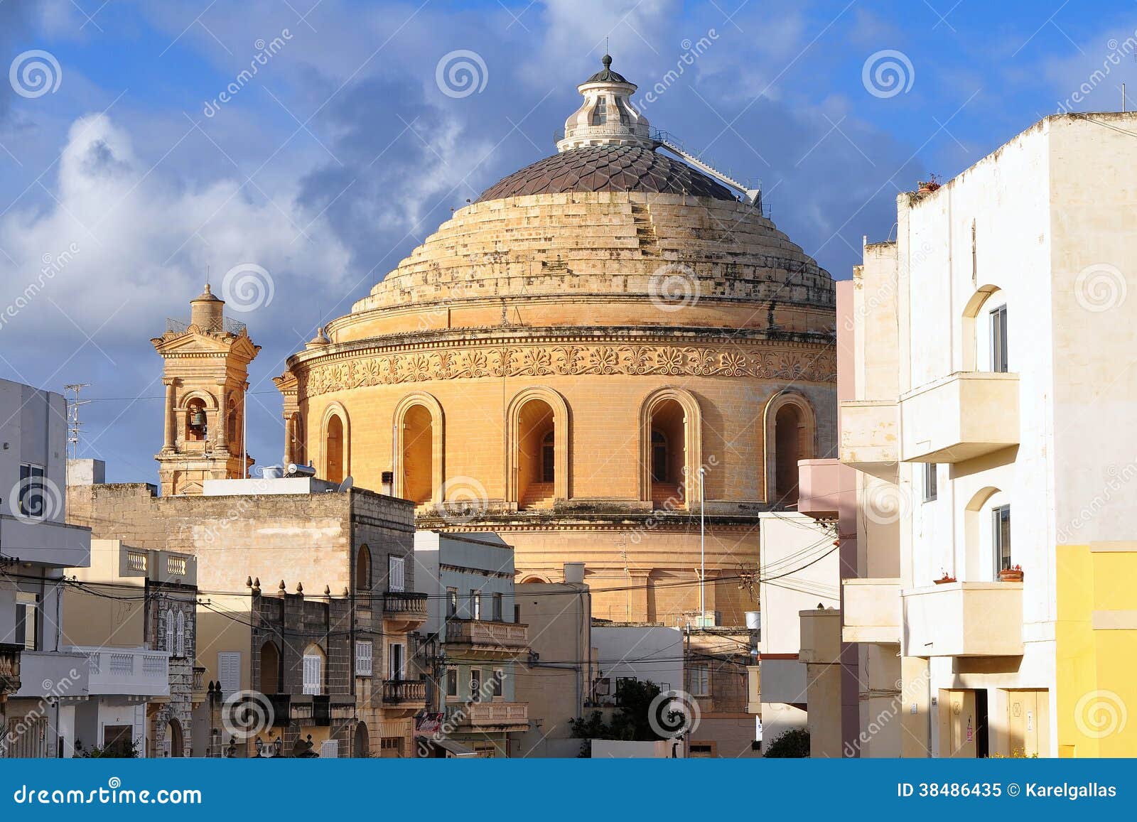 Mosta, Malta - Traditional British Red Telephone Box With Palm Trees ...