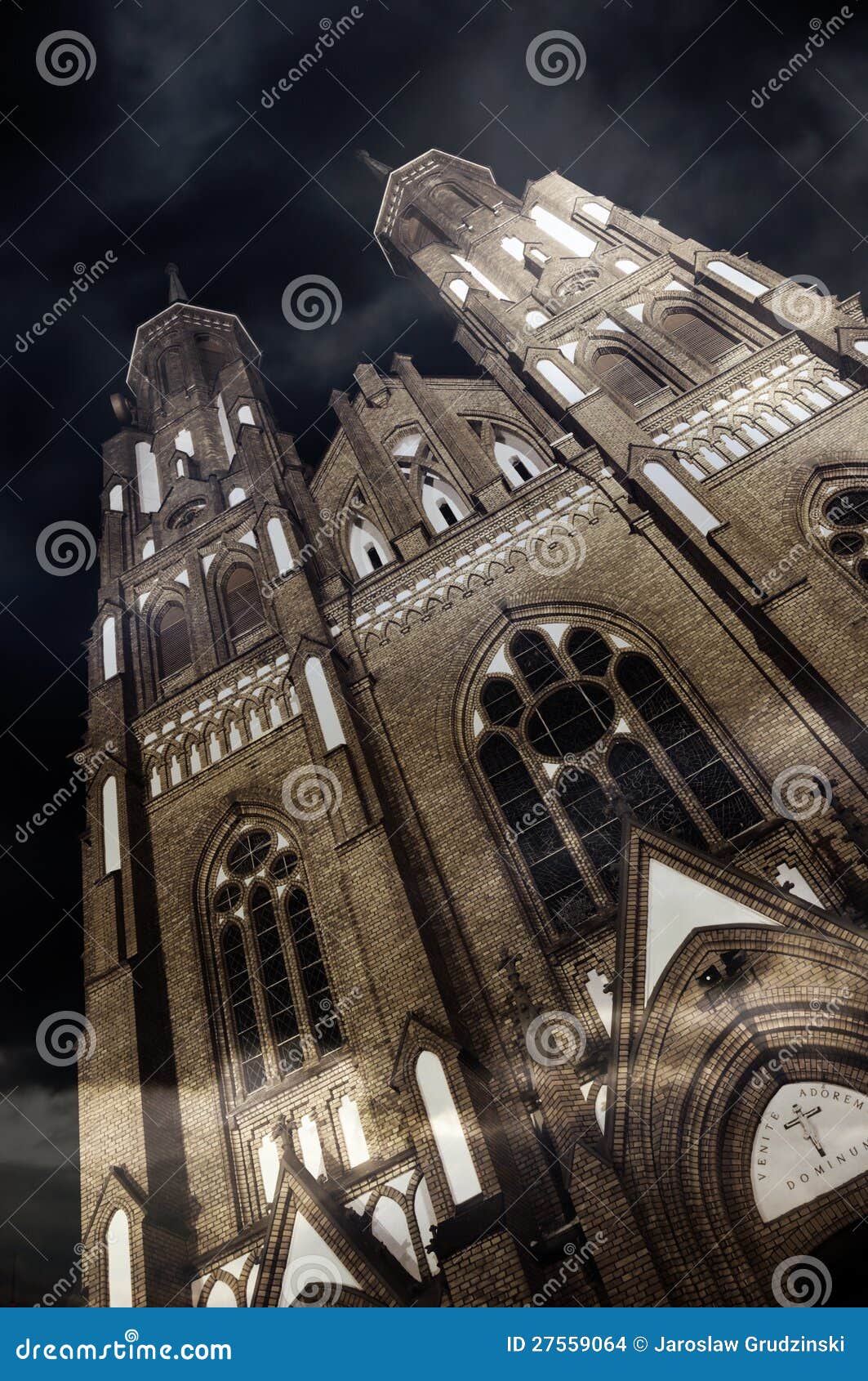 Cathedral at night stock photo. Image of armageddon, catholic - 27559064