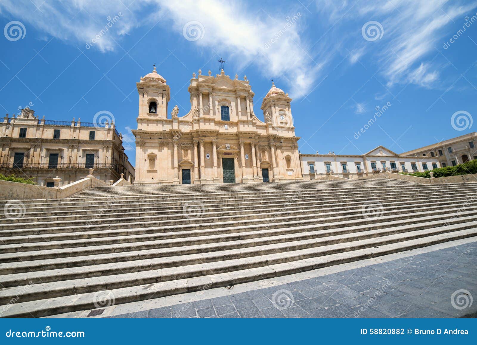 Cathedral in Noto, Sicily stock photo. Image of tower - 58820882
