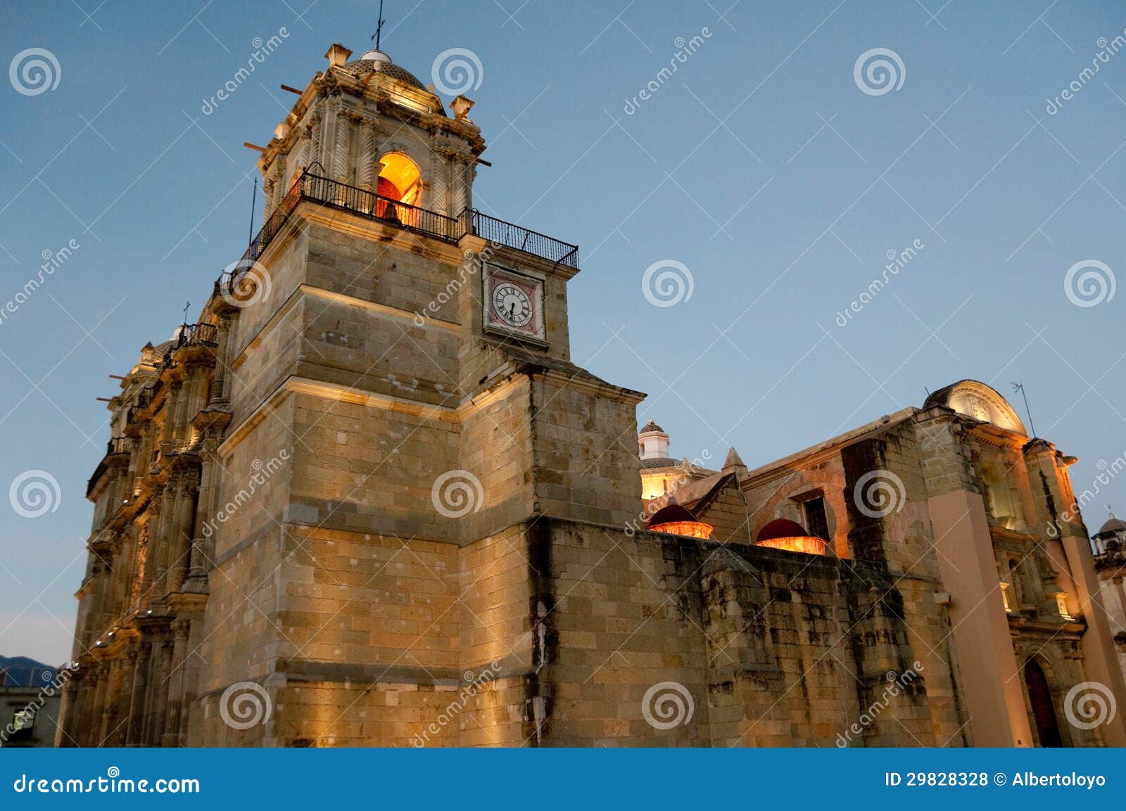 Cathedral of Oaxaca at Night (Mexico) Stock Photo - Image of america ...