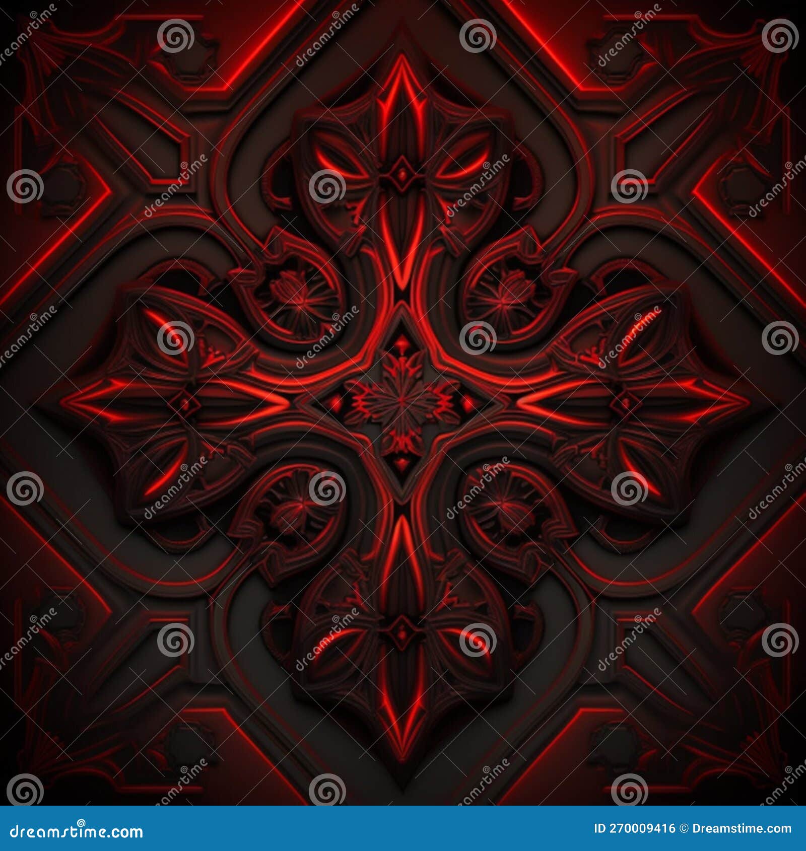 Cathedral Themed Pattern with Red and Black Colors Stock Illustration ...