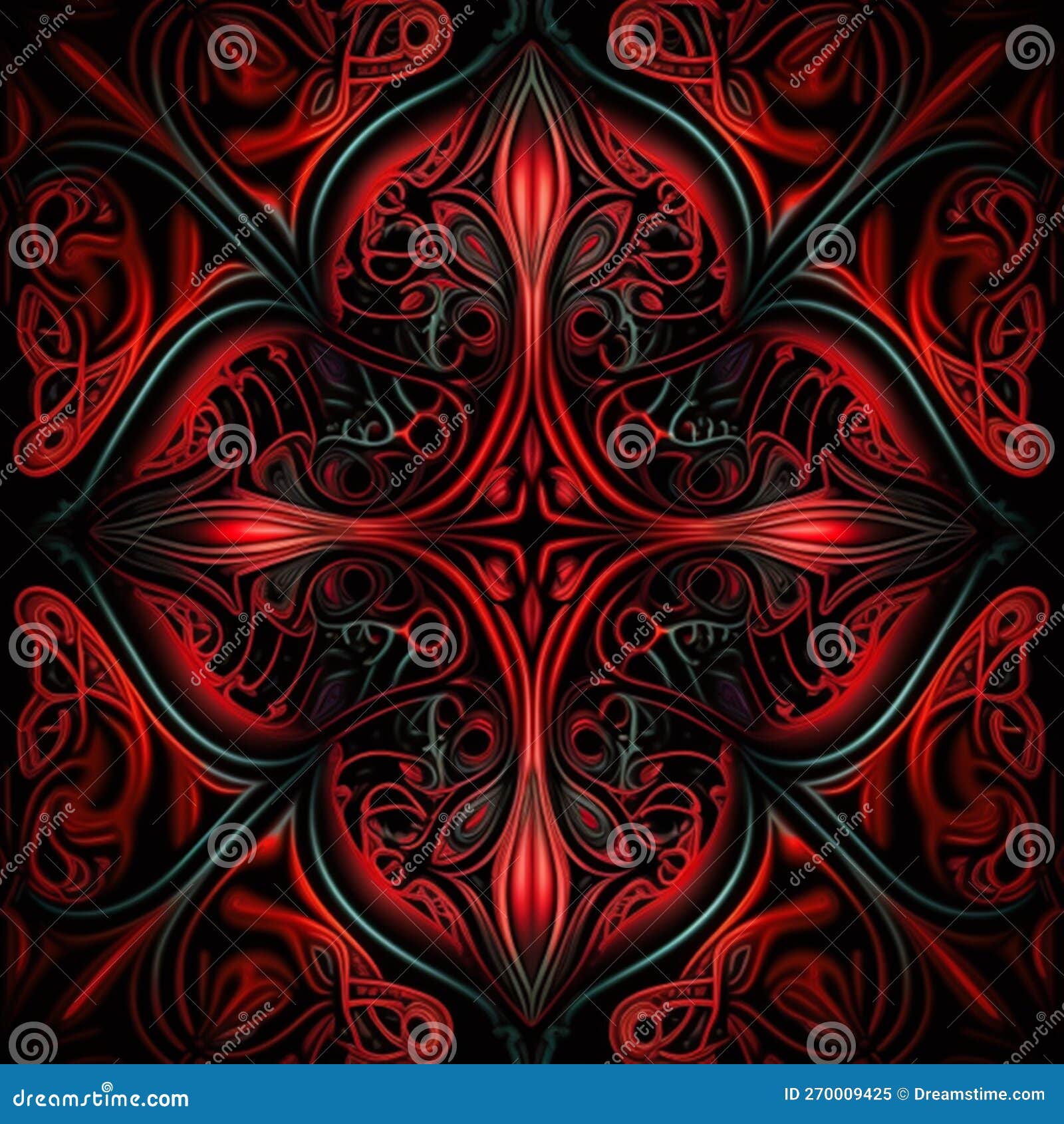 Cathedral Themed Pattern with Red and Black Colors Stock Illustration ...