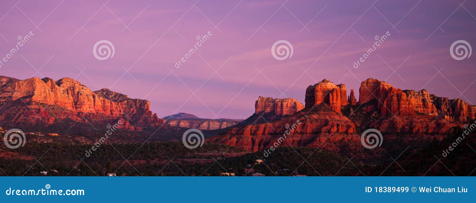 Cathedral Rock Panoramic in Sedona, Arizona Stock Image - Image of ...