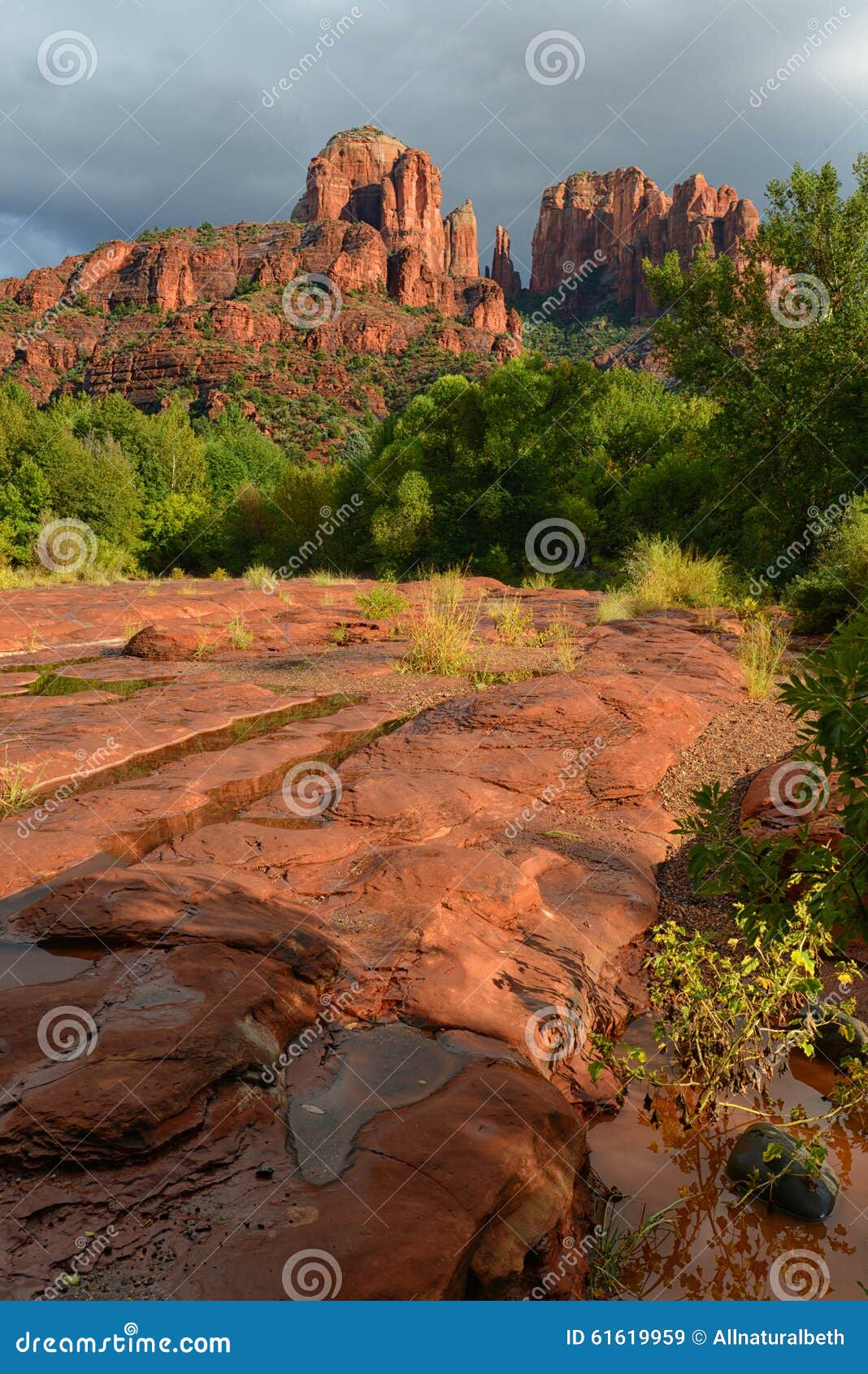 Cathedral Rock Vortex in Sedona Stock Image - Image of peak, outdoor ...