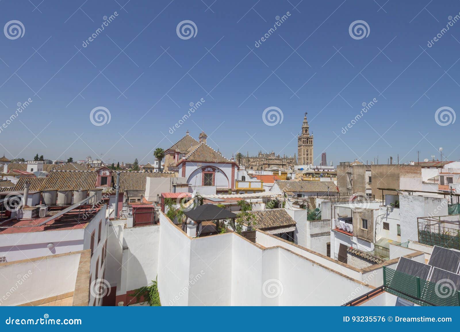 Cathedral from rooftop stock photo. Image of typical - 93235576