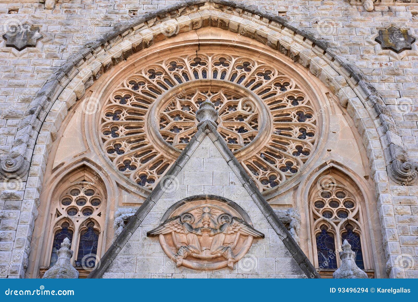 Cathedral Saint Bartholomew in Town Soller,Mallorca Island Stock Photo ...
