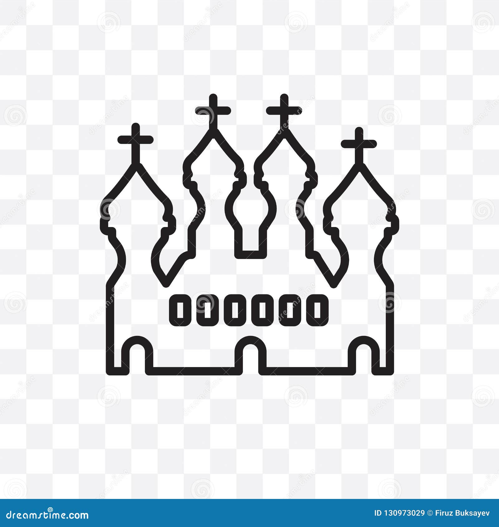 Cathedral of Saint Basil Vector Linear Icon Isolated on Transparent ...