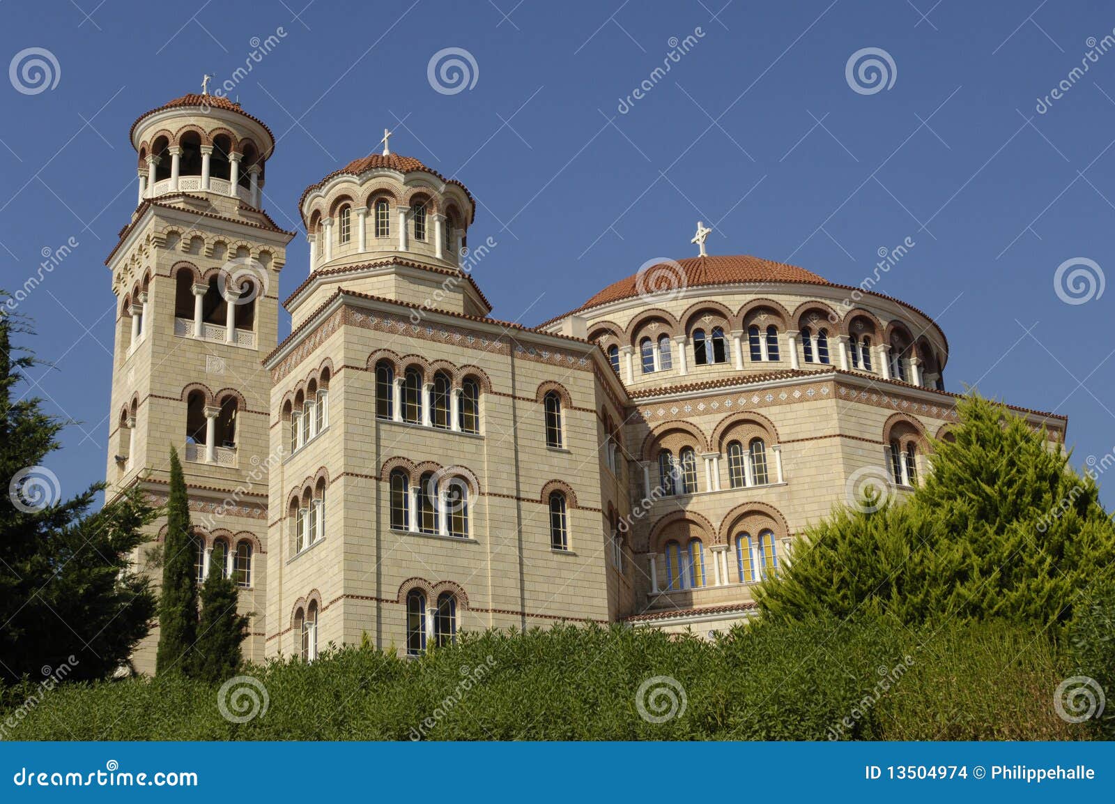 Cathedral of Saint Nectarios Stock Photo - Image of aegina, cathedral ...