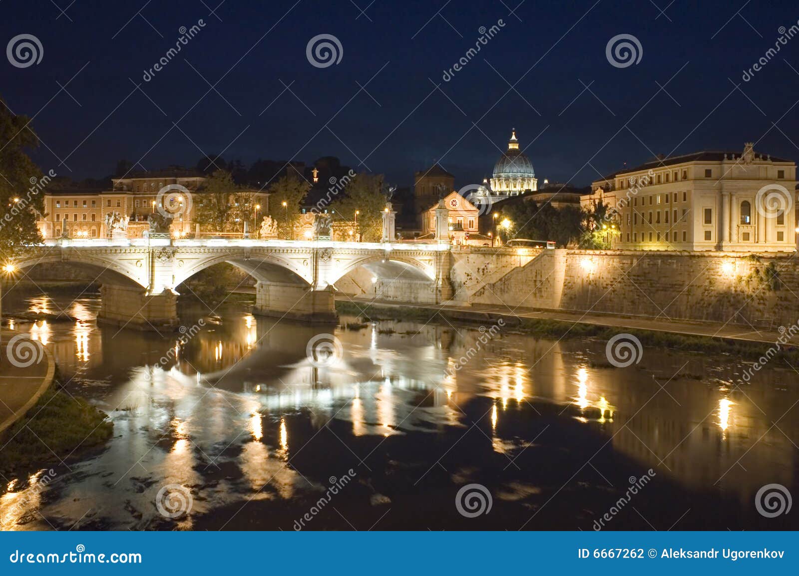 Cathedral of Saint Peter and Bridge Stock Photo - Image of lazio ...