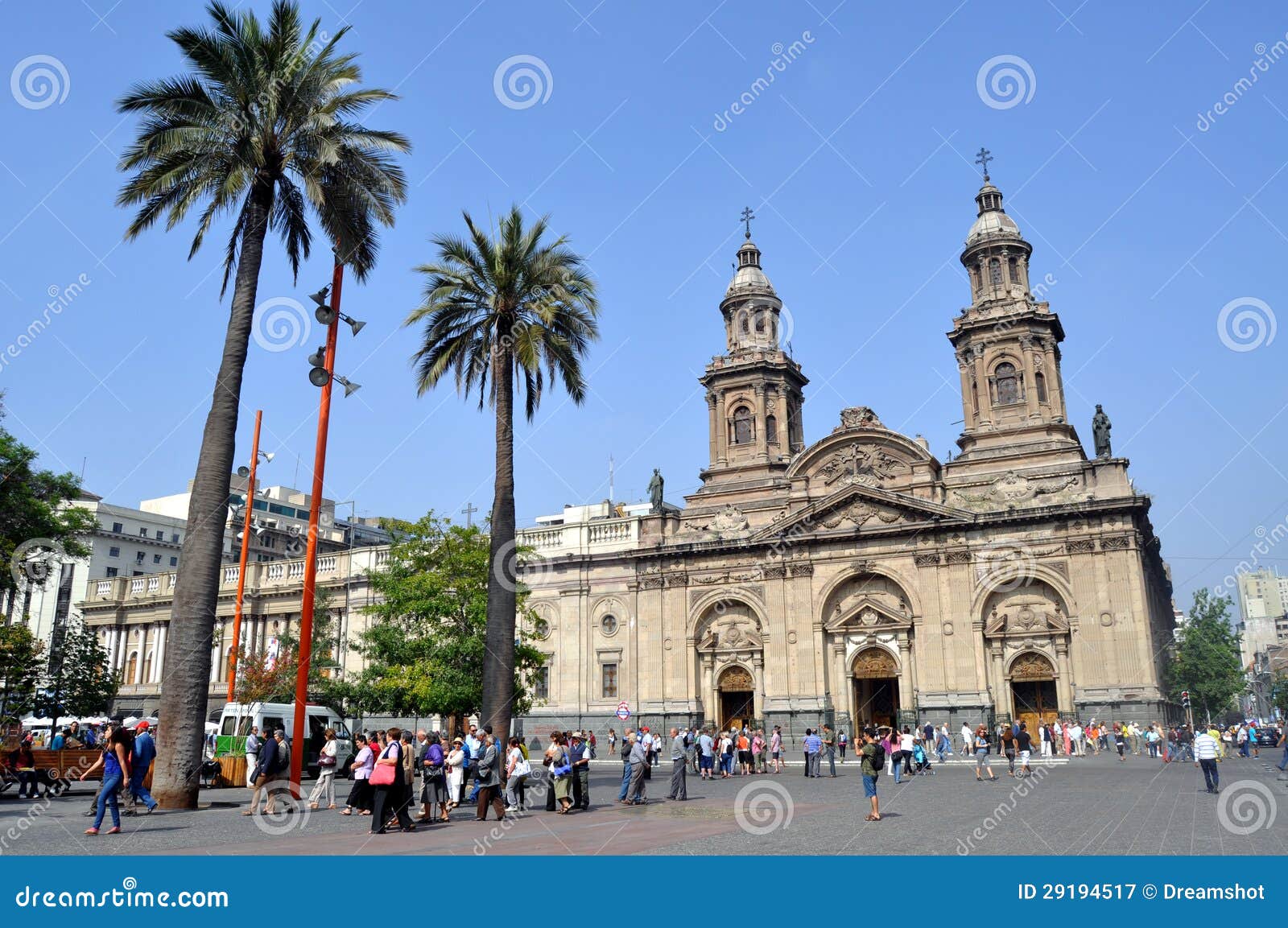 Cathedral of Santiago, Chile Editorial Photography - Image of historic ...
