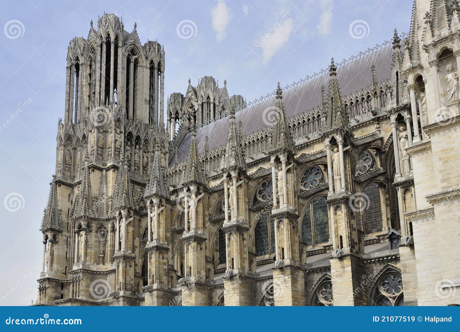Cathedral Side, Reims Royalty Free Stock Images - Image: 21077519