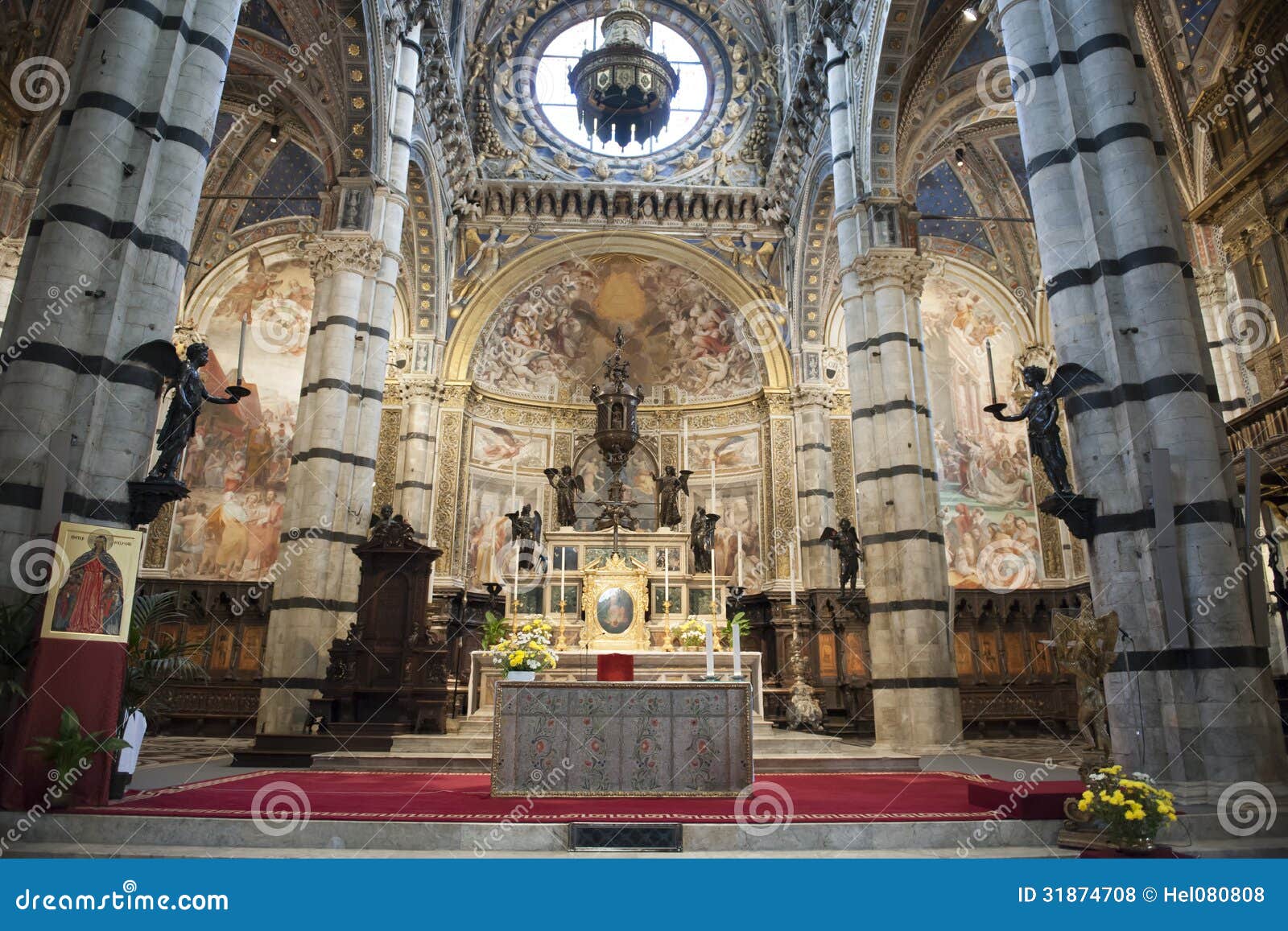 Cathedral of Siena, Altar and Wall Paintings of Catholic Cathedral ...