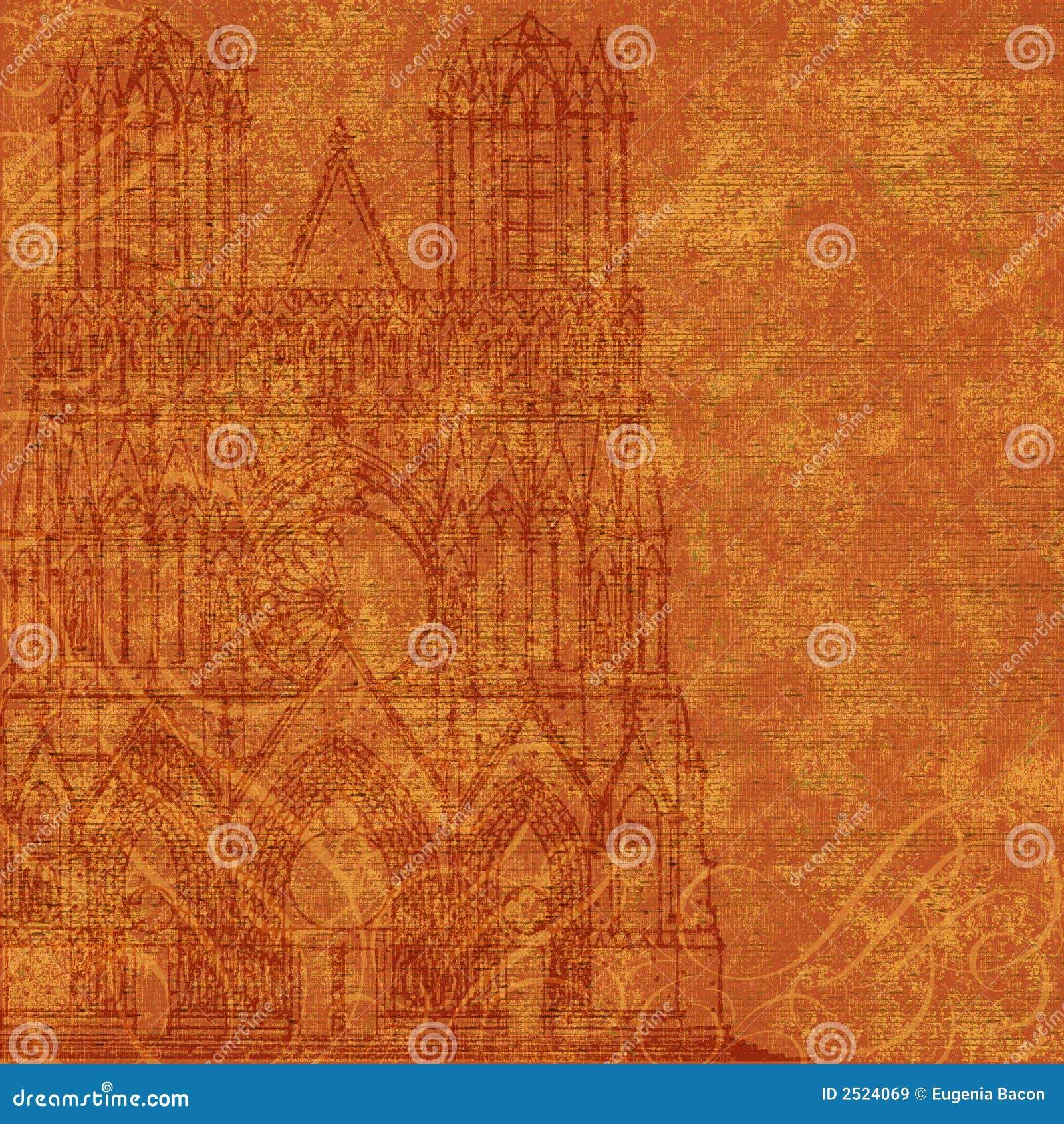 Cathedral Sketch Background Stock Illustration - Illustration of ...