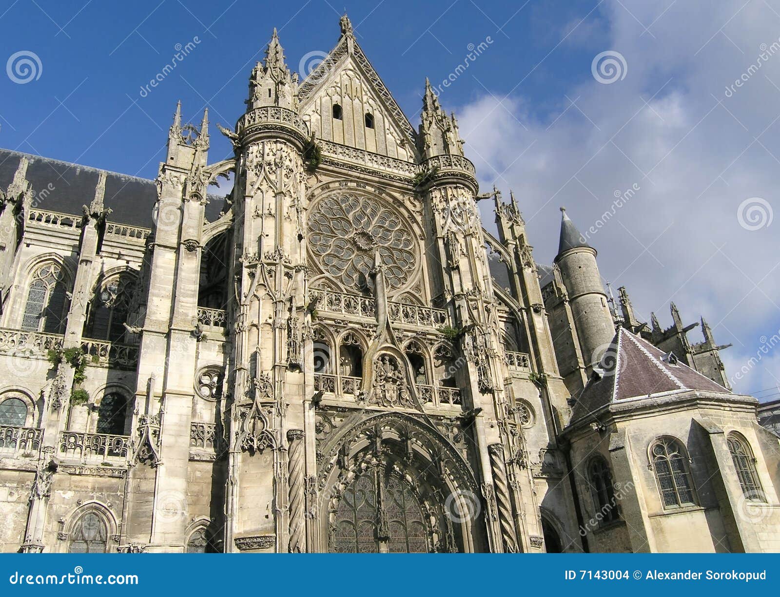 Cathedral in Small French City Stock Photo - Image of cathedral ...