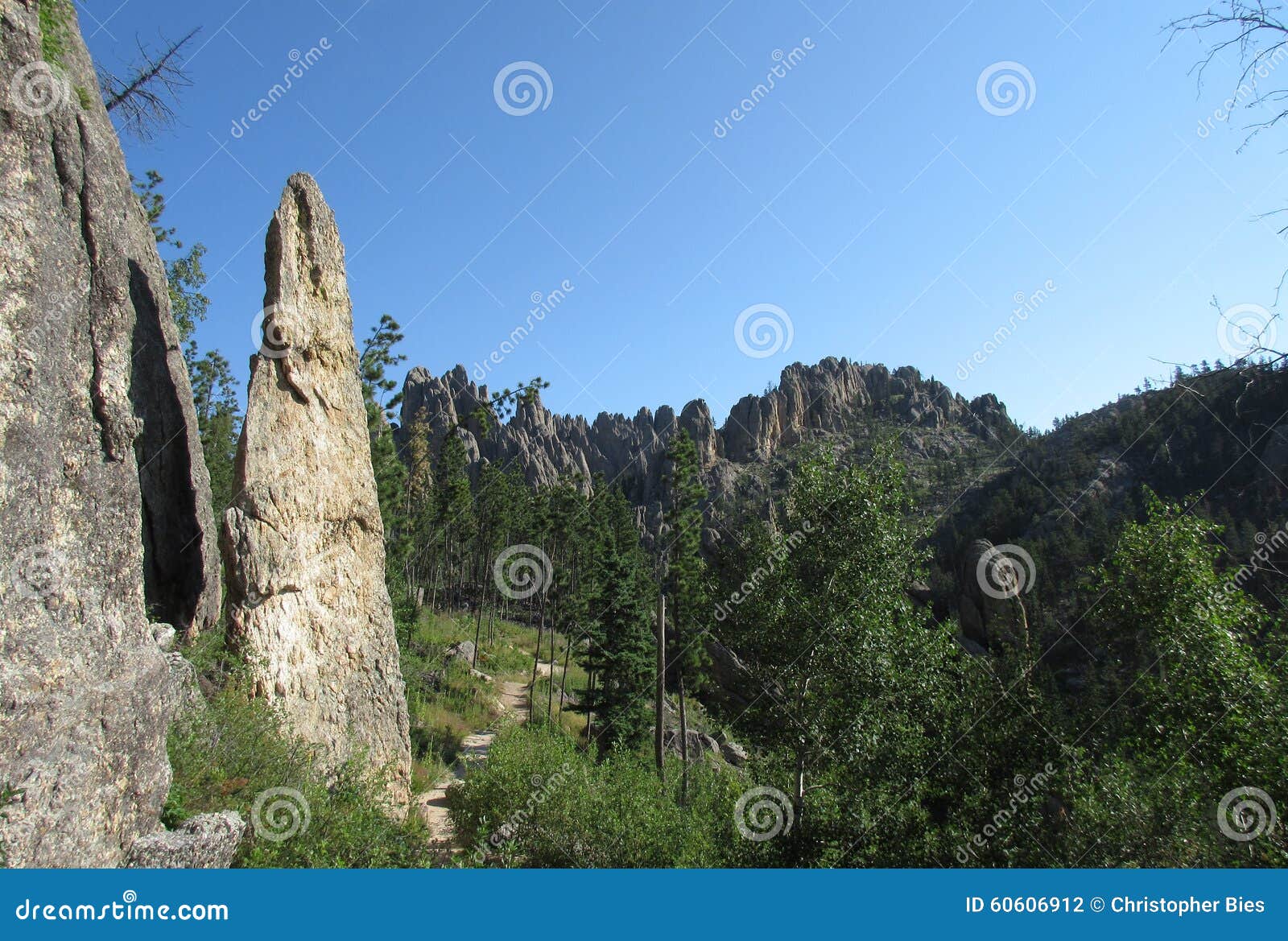 The Cathedral Spires stock photo. Image of hiking, blackhills - 60606912