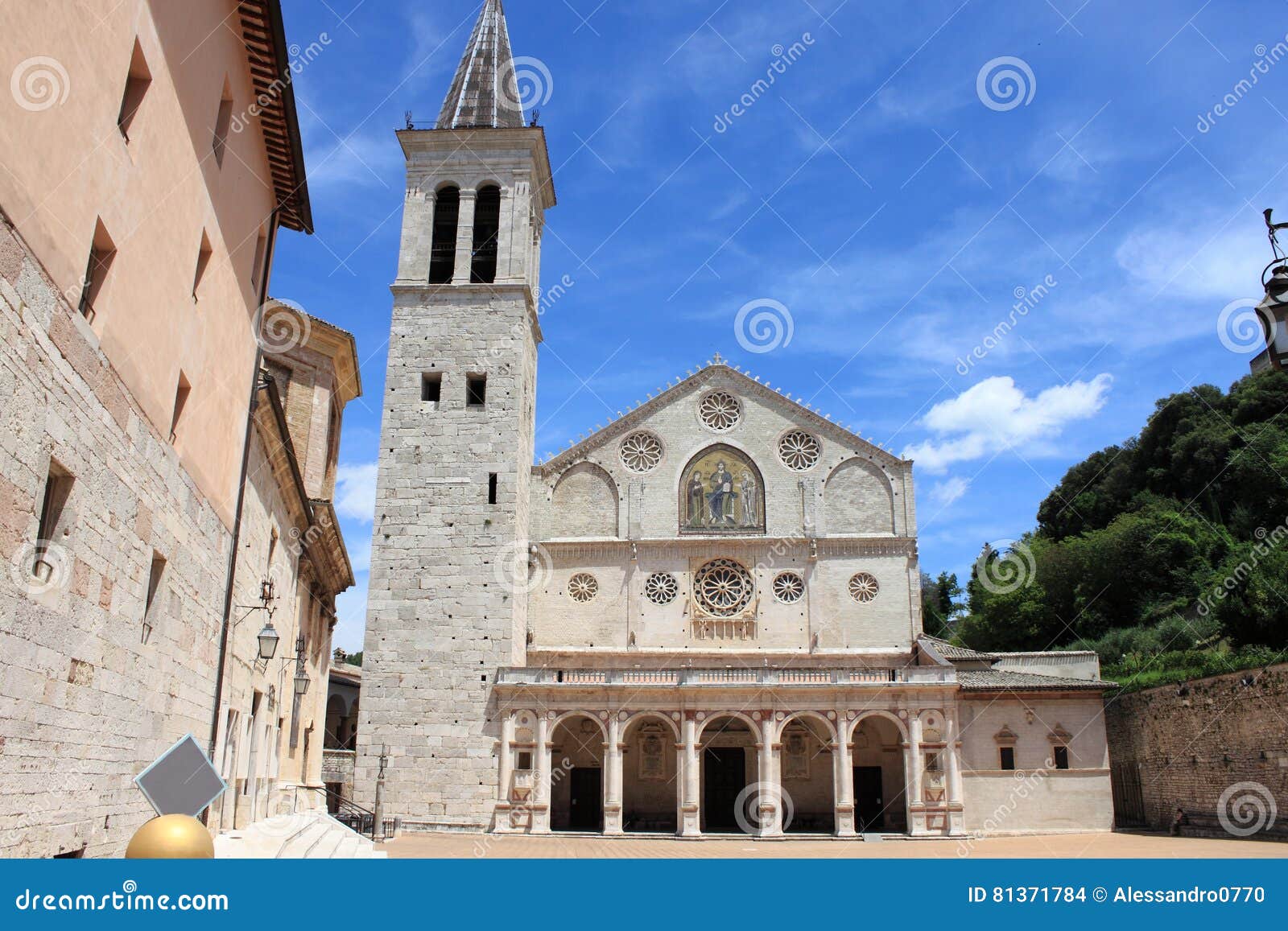 Cathedral of Spoleto stock photo. Image of assisi, road - 81371784