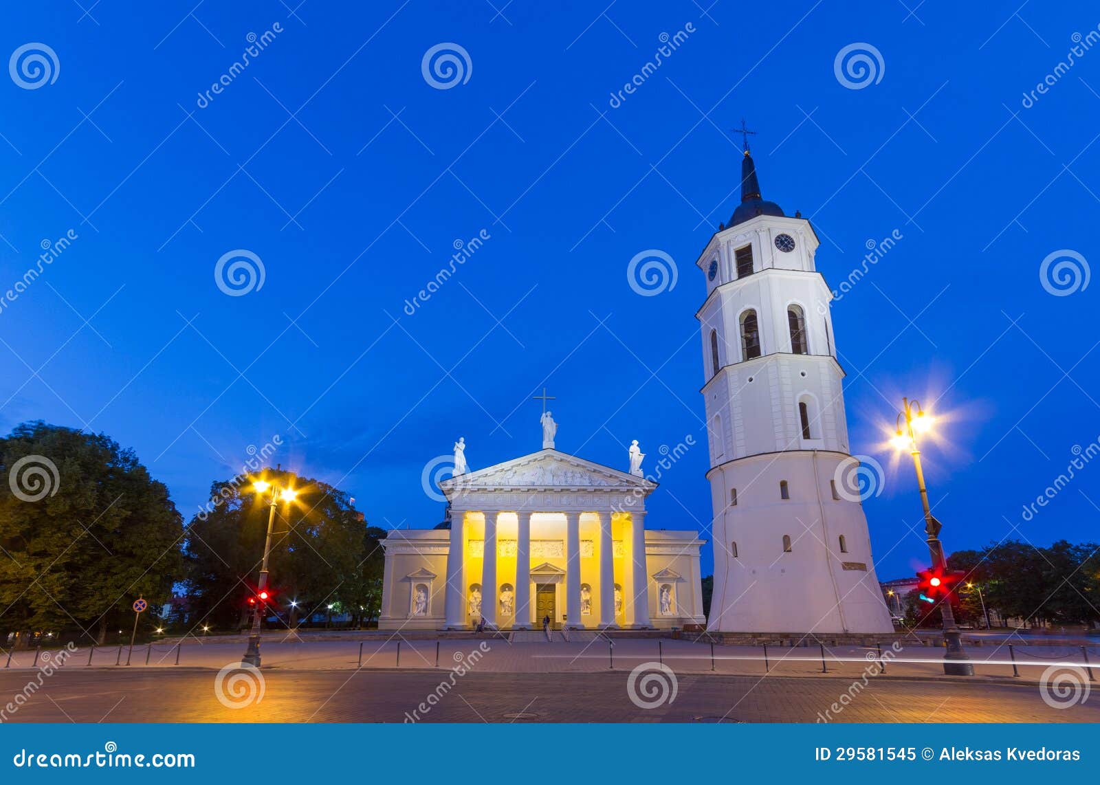 Cathedral Square in Vilnius, Lithuania Stock Image - Image of blue ...