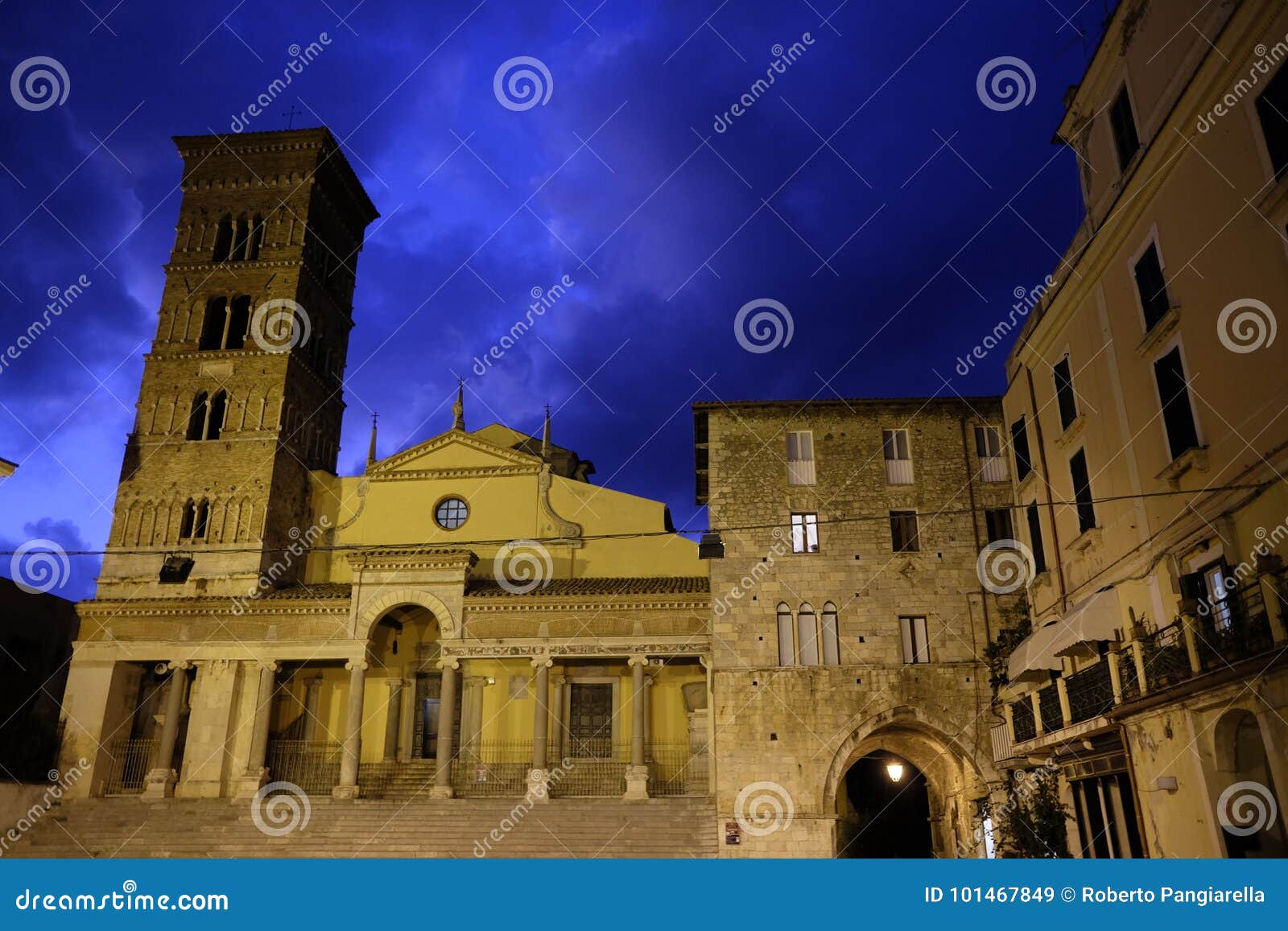 Cathedral of terracina stock image. Image of roman, caesarius - 101467849