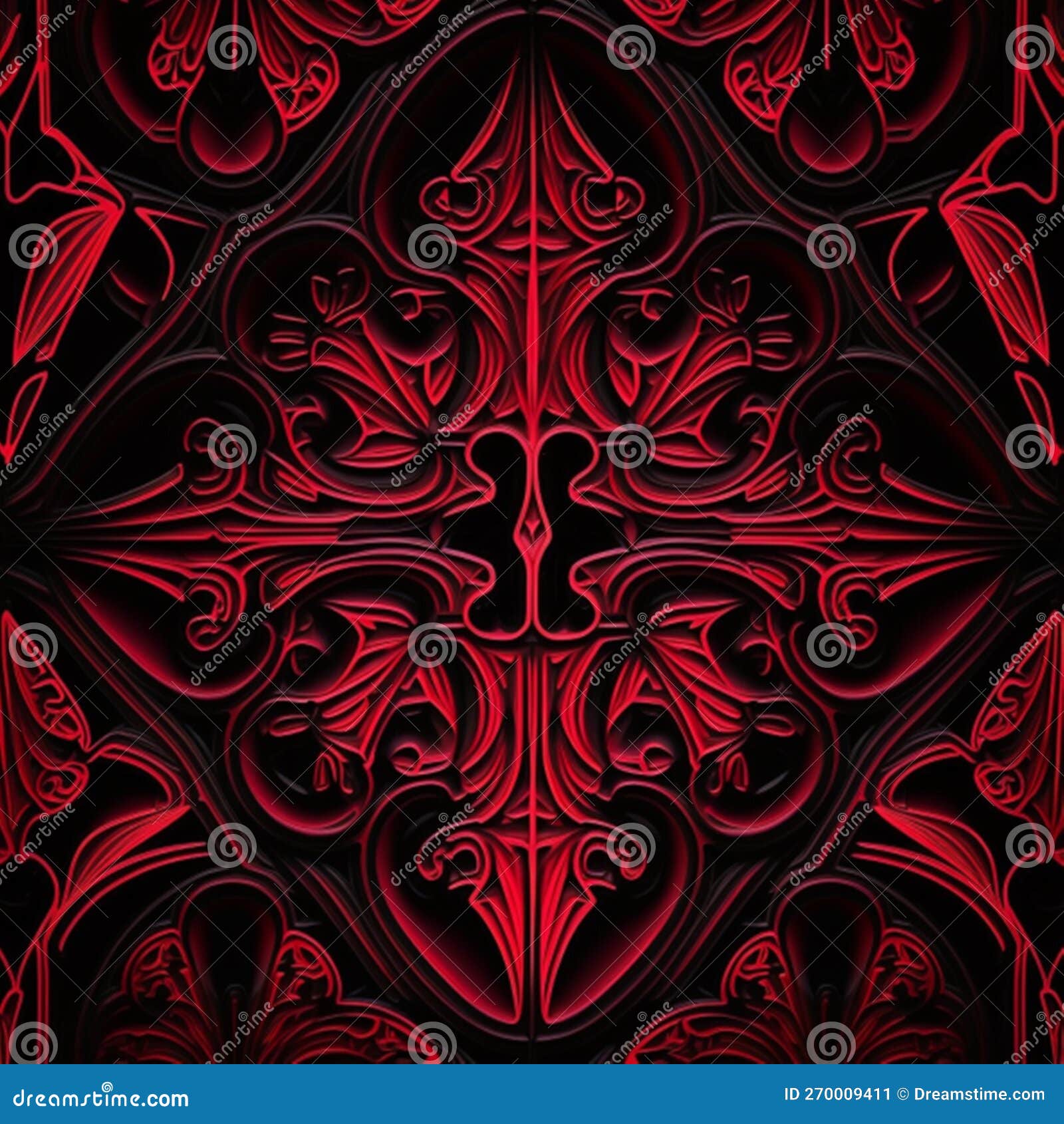 Cathedral Themed Pattern with Red and Black Colors Stock Illustration ...