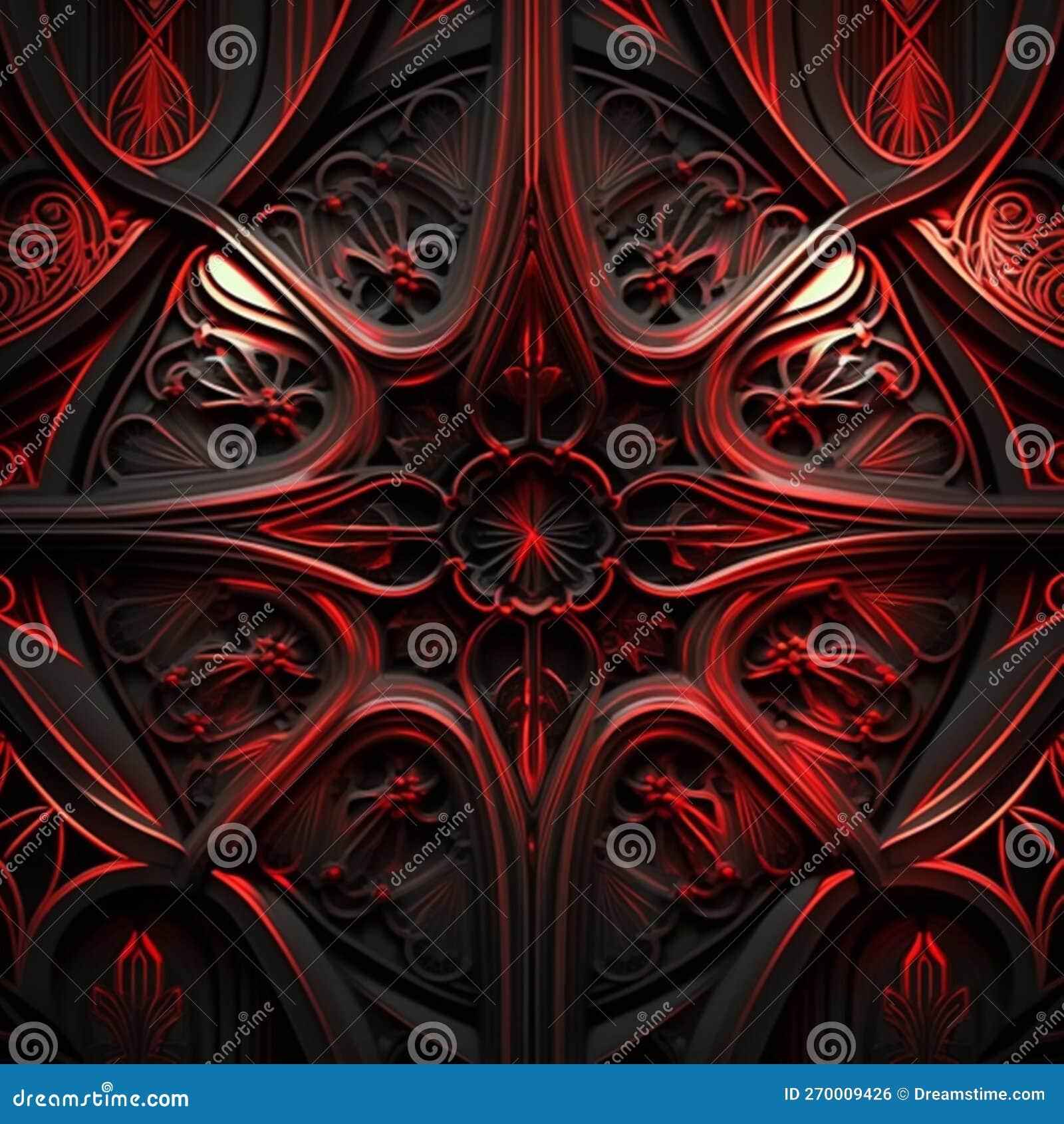 Cathedral Themed Pattern with Red and Black Colors Stock Illustration ...