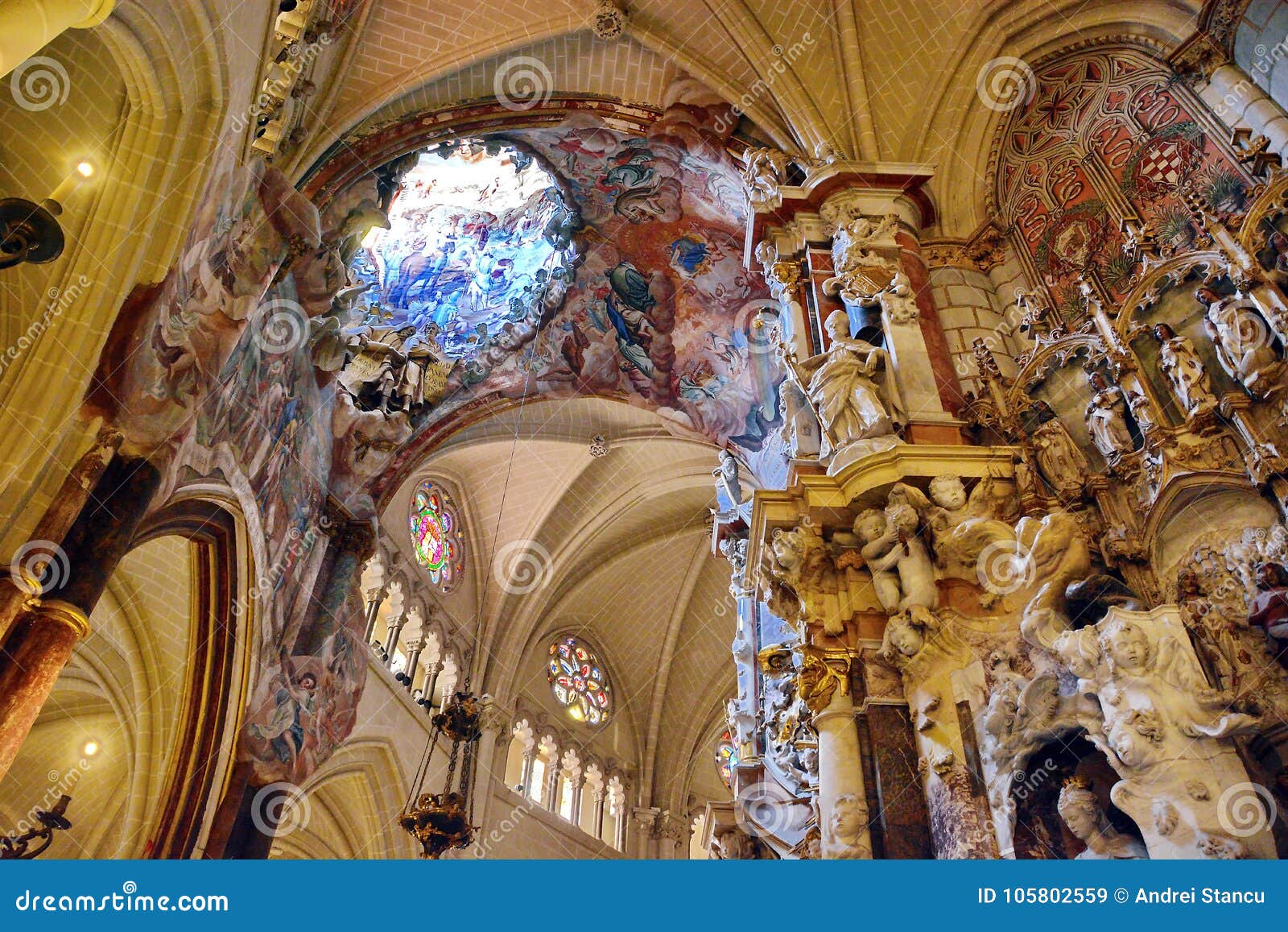 Cathedral of Toledo, Spain editorial stock image. Image of column ...