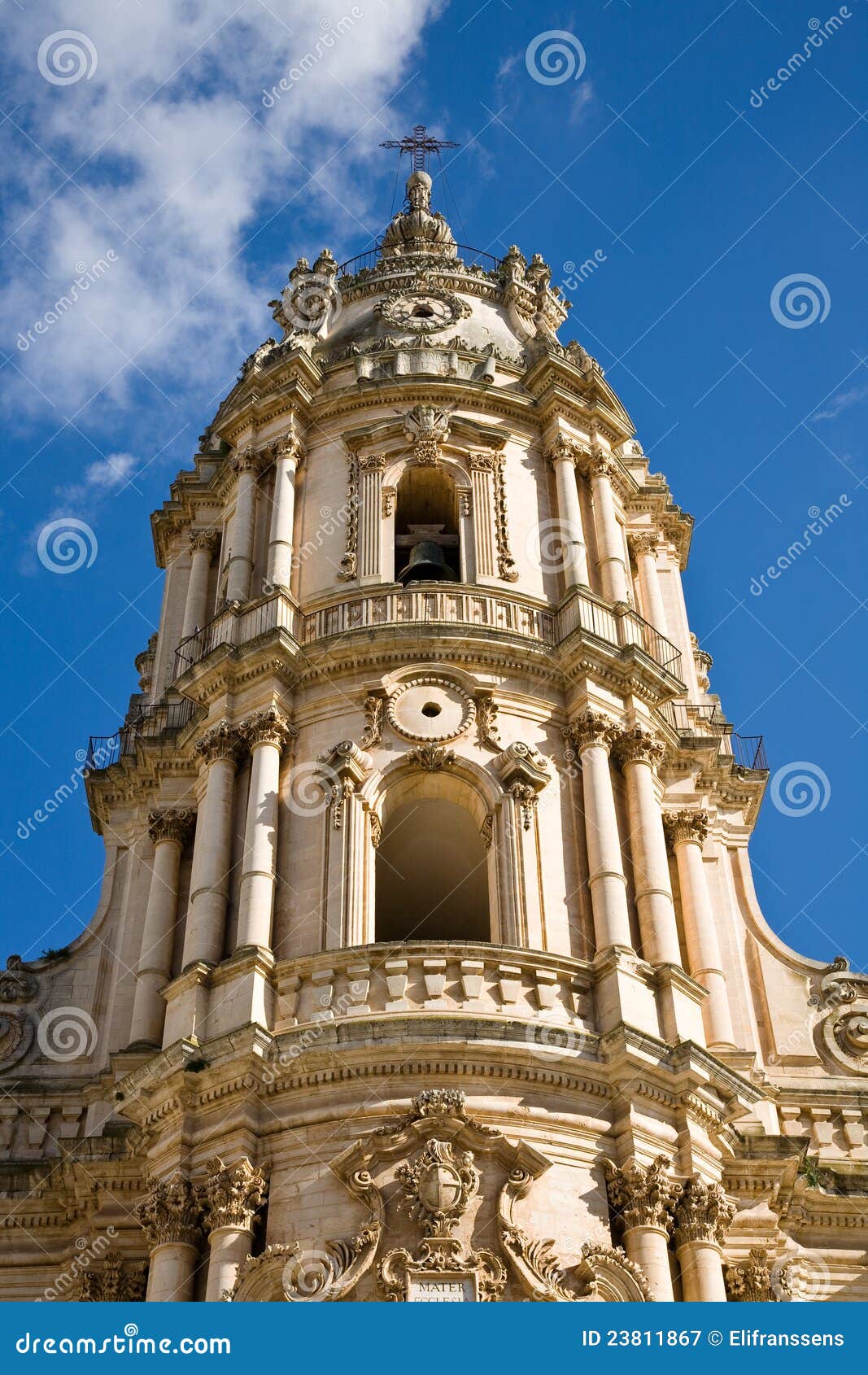 Cathedral Tower of Modica in Sicily Stock Image - Image of tower ...