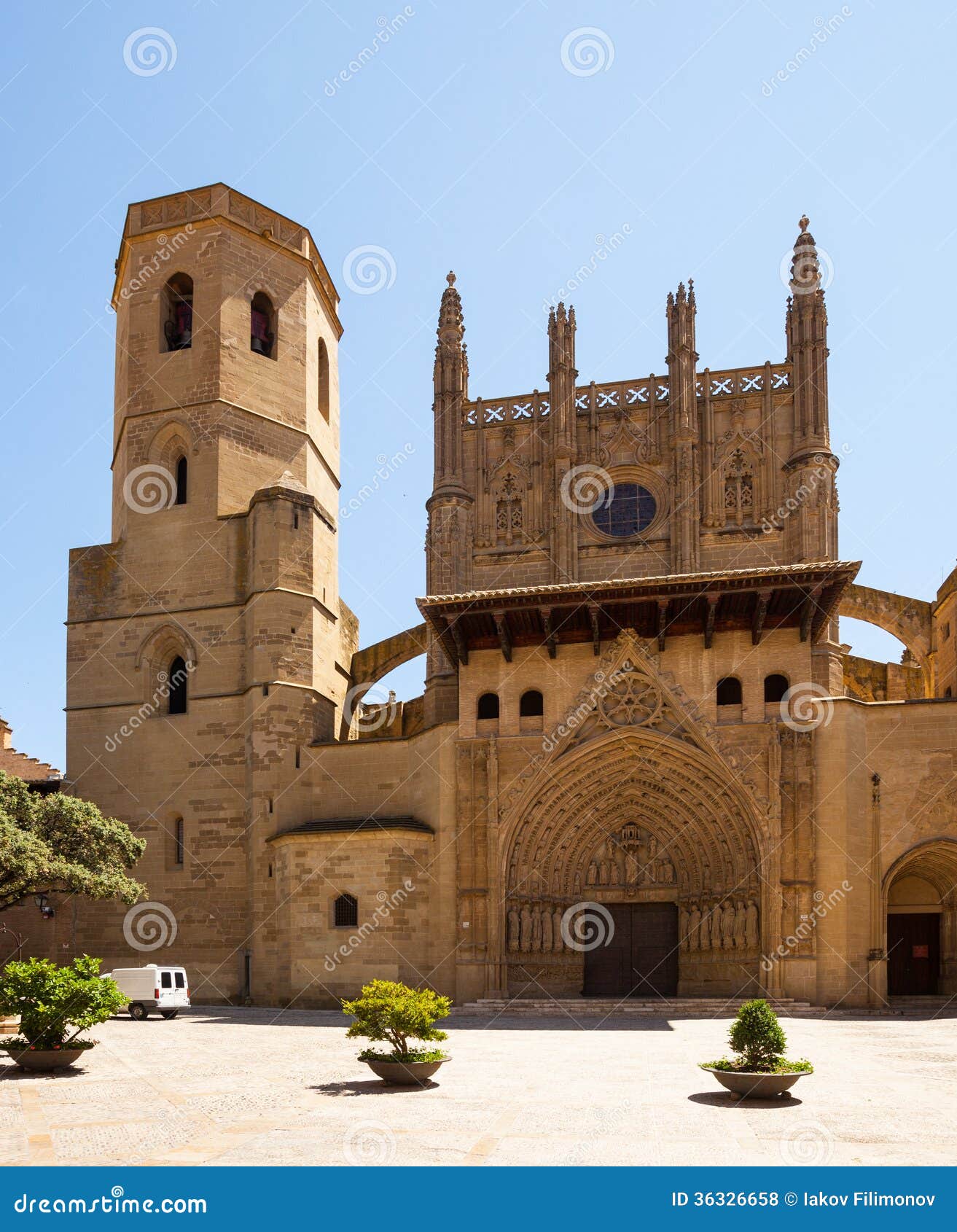Cathedral of Transfiguration of the Lord. Huesca Stock Photo - Image of ...