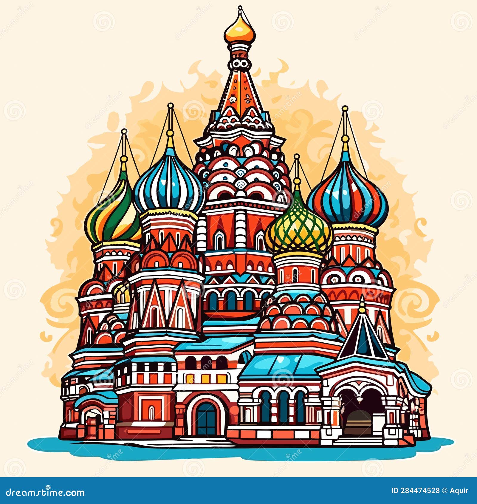 Saint Basil S Cathedral Hand-drawn Comic Illustration. Cathedral of ...