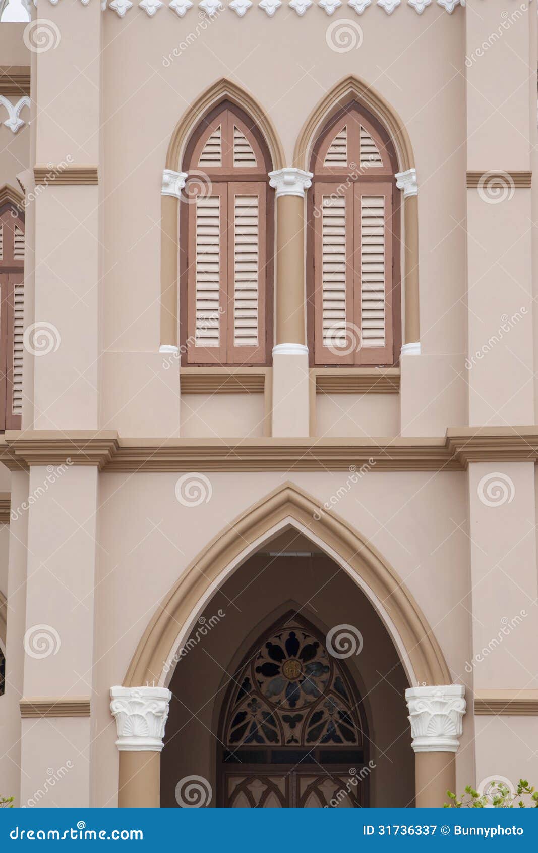 Cathedral Window stock image. Image of arch, wooden, window - 31736337