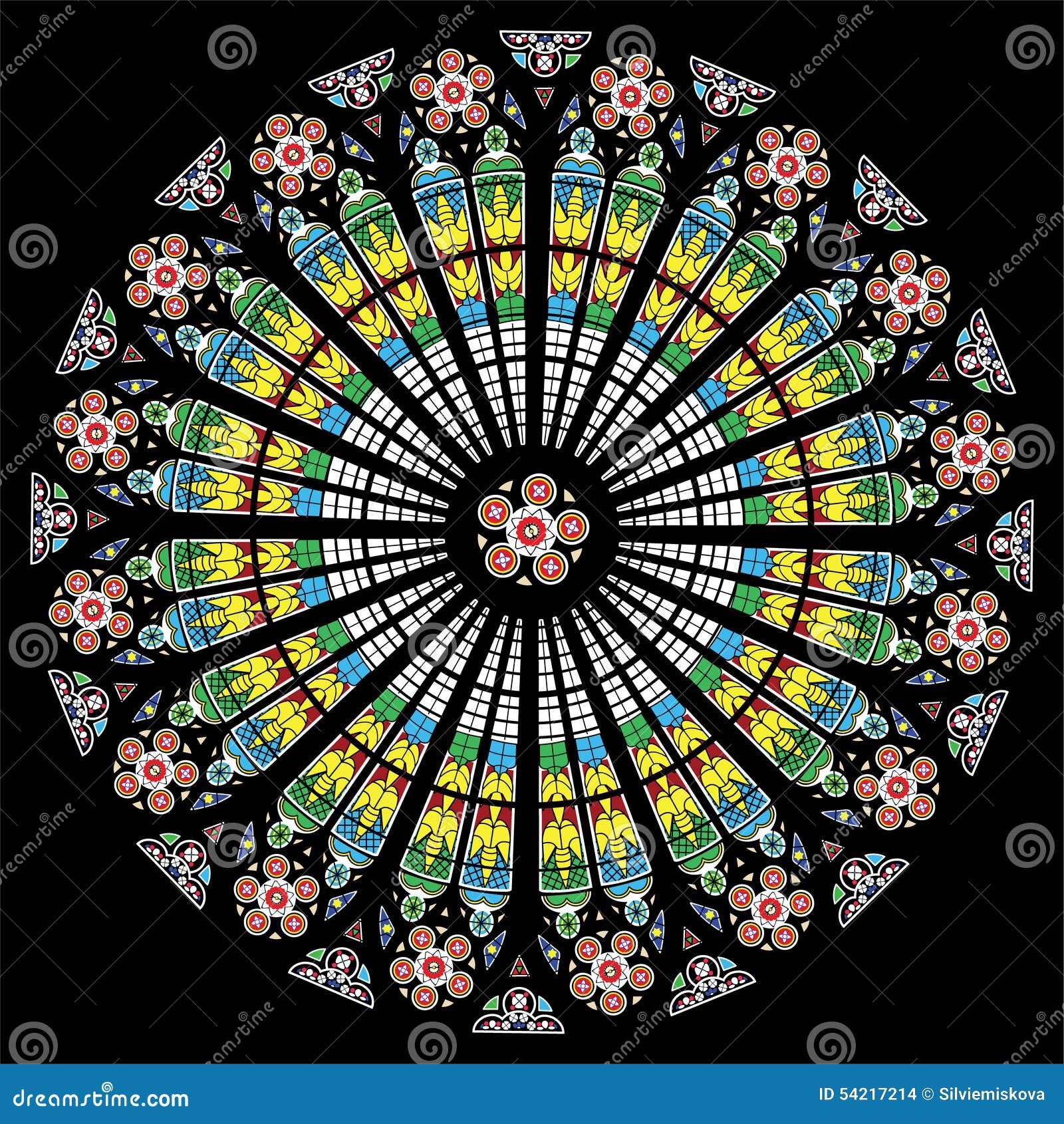 Cathedral window stock vector. Illustration of vintage - 54217214