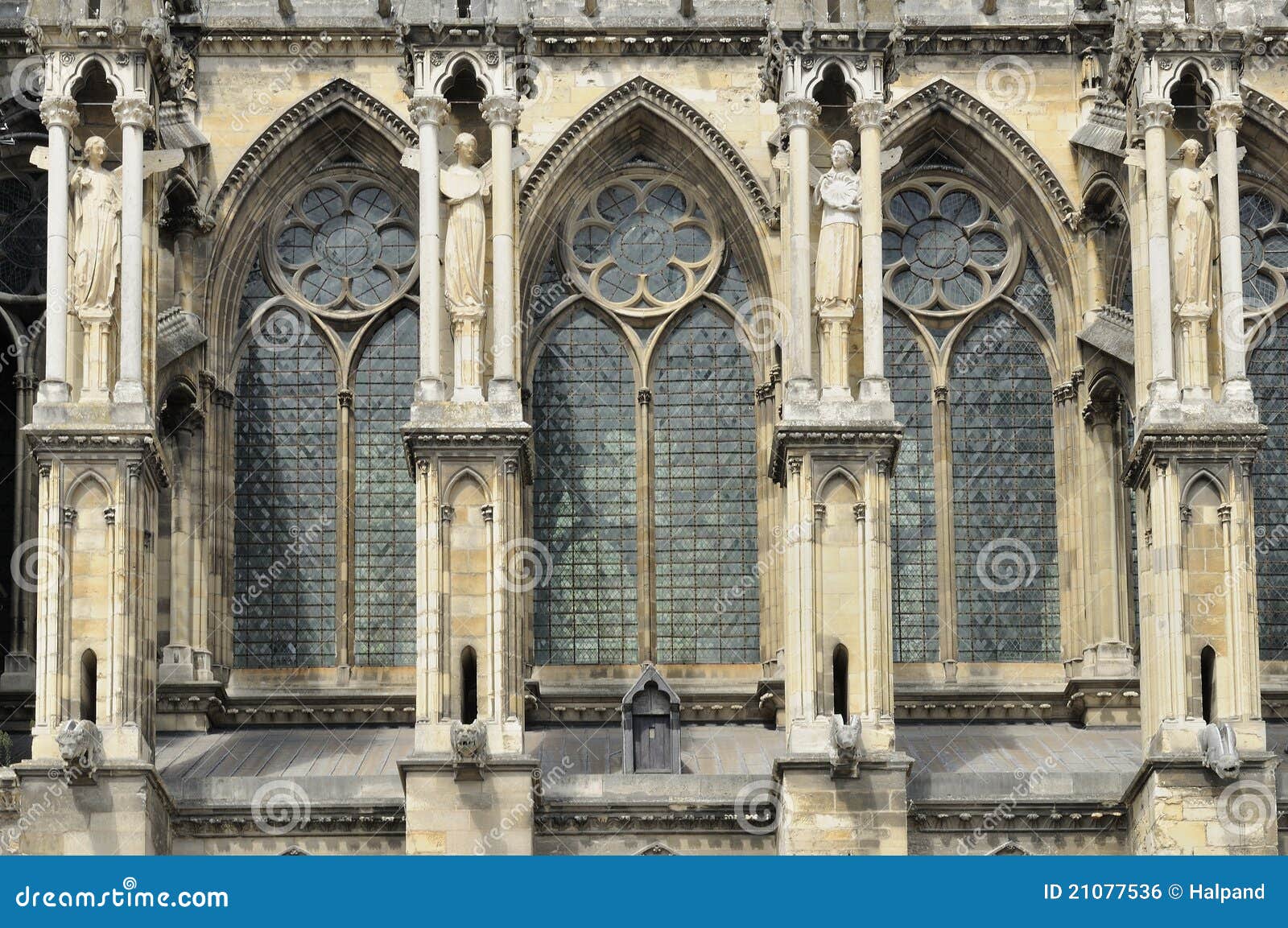 Cathedral Windows and Buttresses, Reims Stock Photo - Image of culture ...