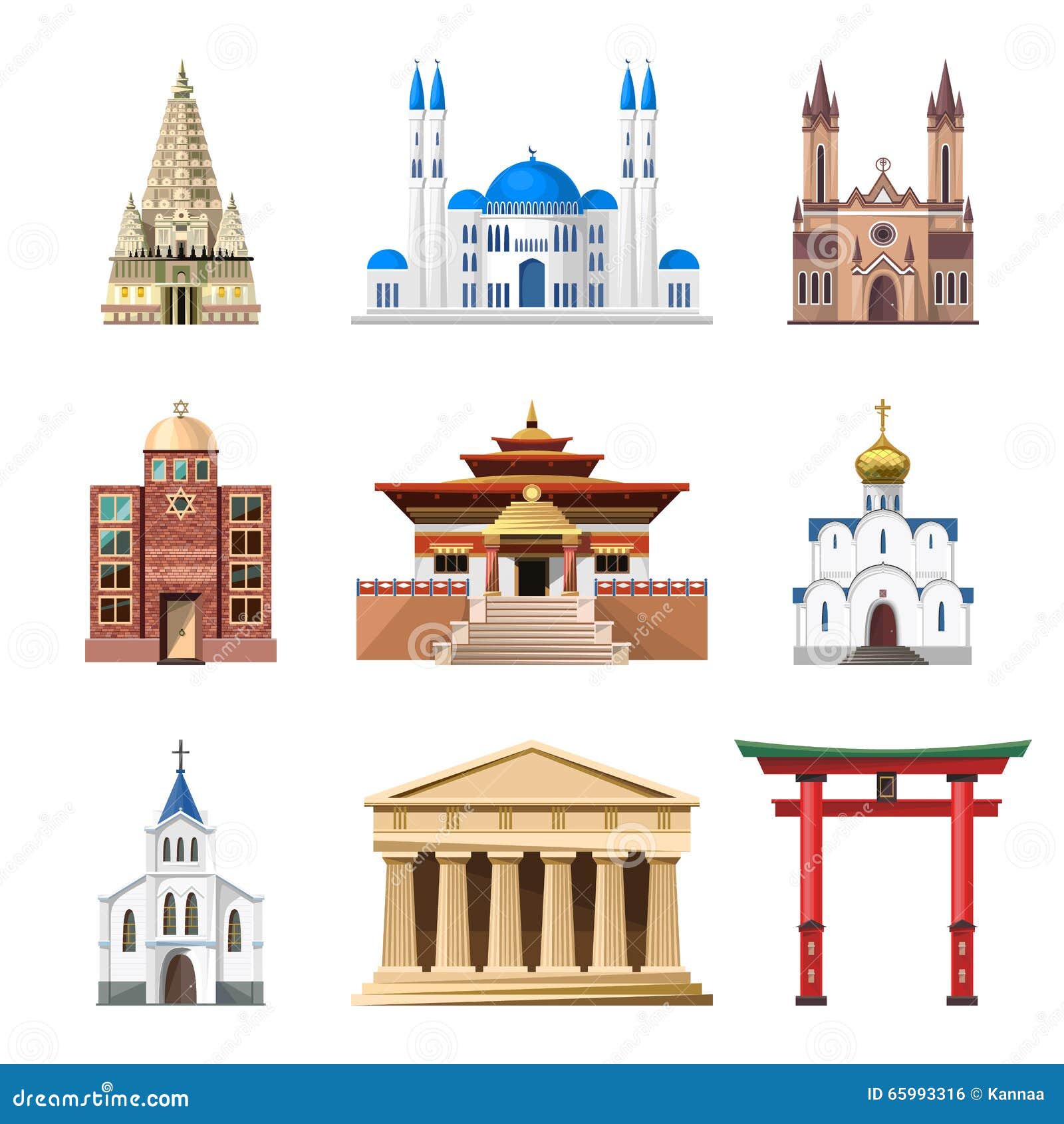 Cathedrals, Churches and Mosques Building Vector Set Stock Vector - Illustration of asia, icon ...