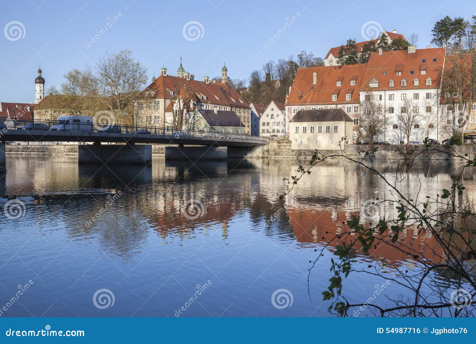 Catherine Bridge and the River Lech in Landsberg Stock Photo - Image of ...