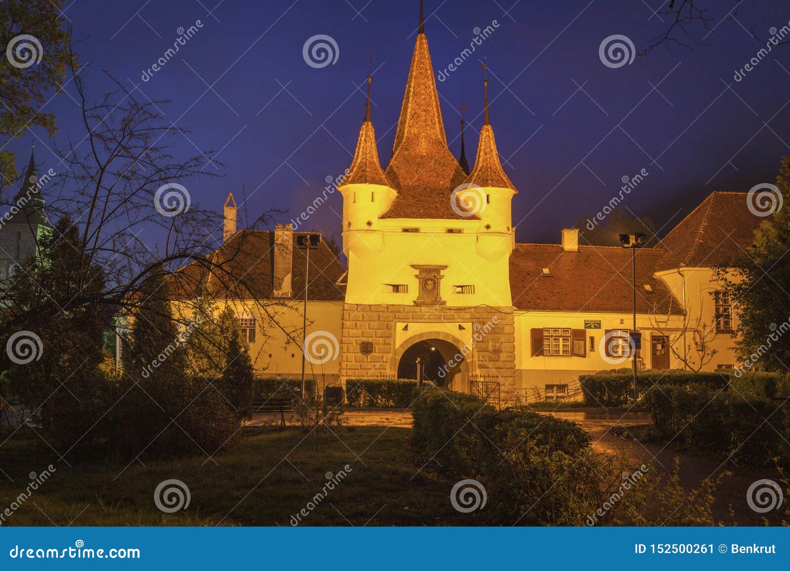 Catherine Gate in Brasov stock image. Image of panorama - 152500261