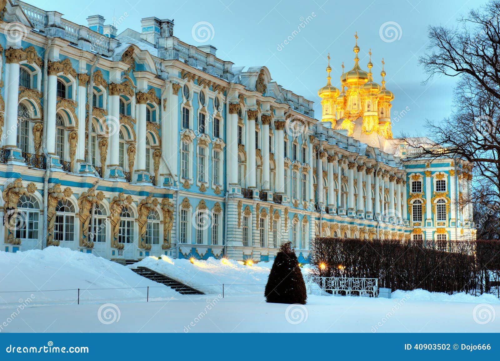 Catherine Palace in Pushkin in Winter Time, Russia Stock Photo - Image ...