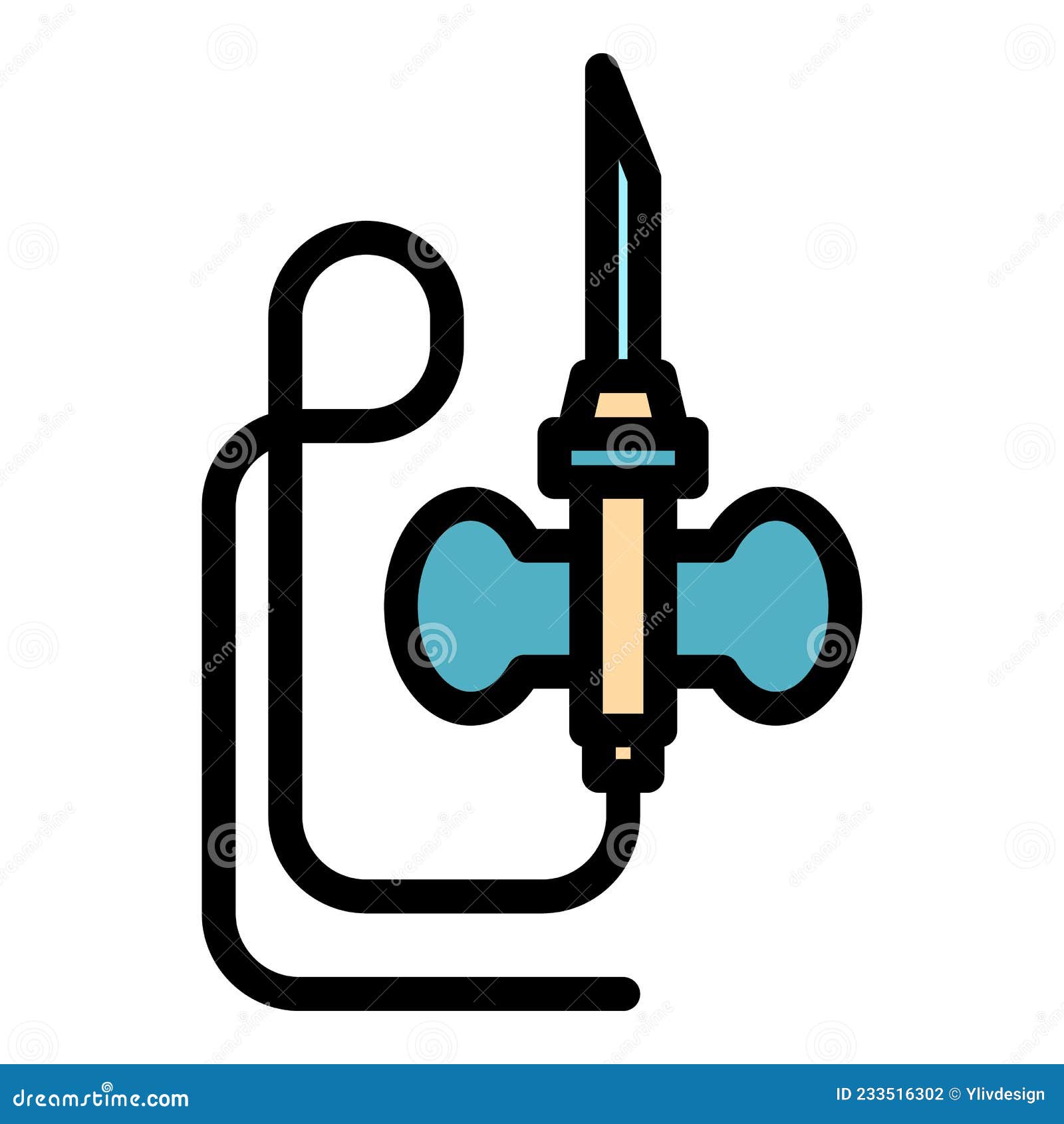 Intravenous Catheter Icon Color Outline Vector | CartoonDealer.com ...