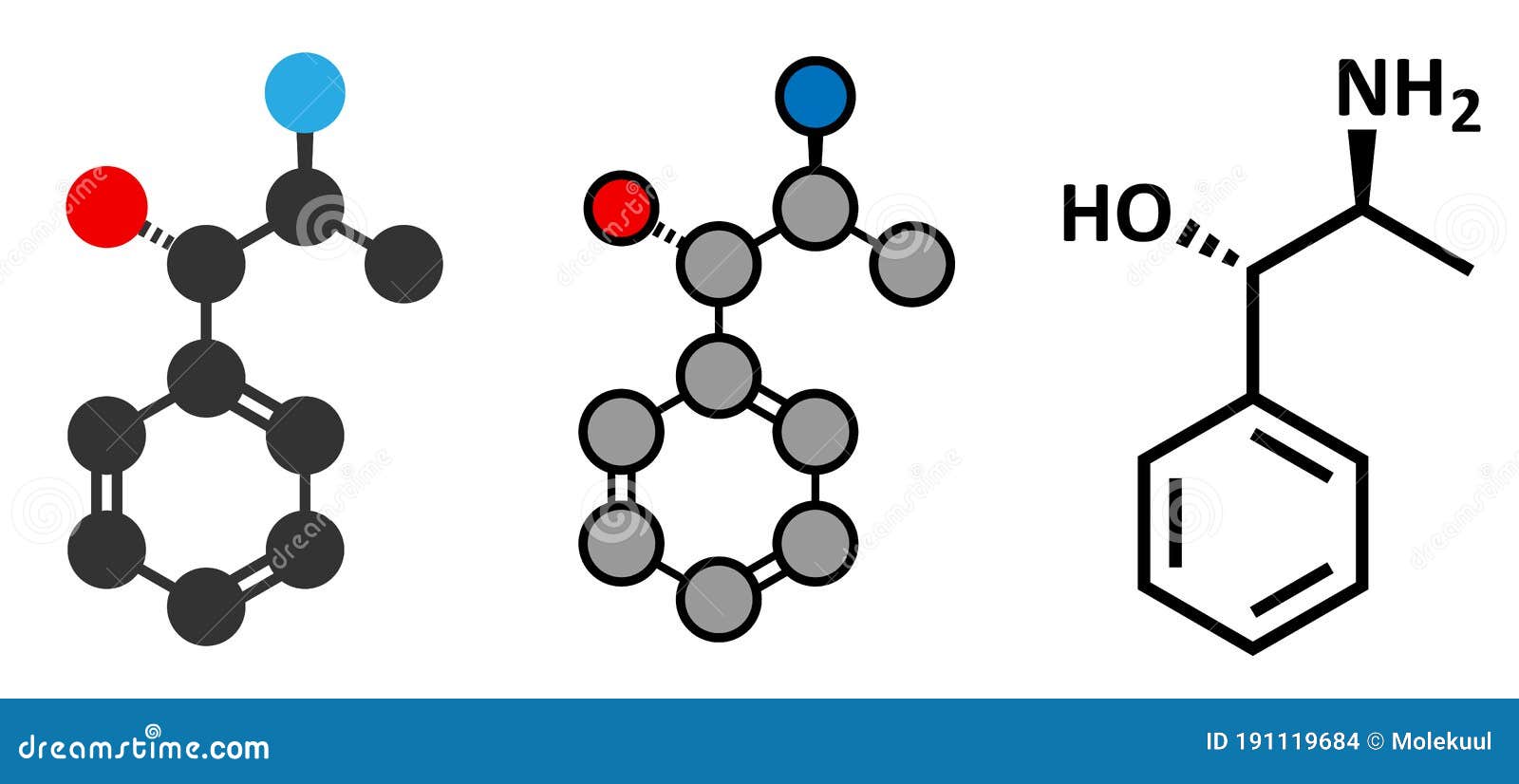 Cathine Khat Stimulant Molecule. Present in Catha Edulis Khat. Stylized ...