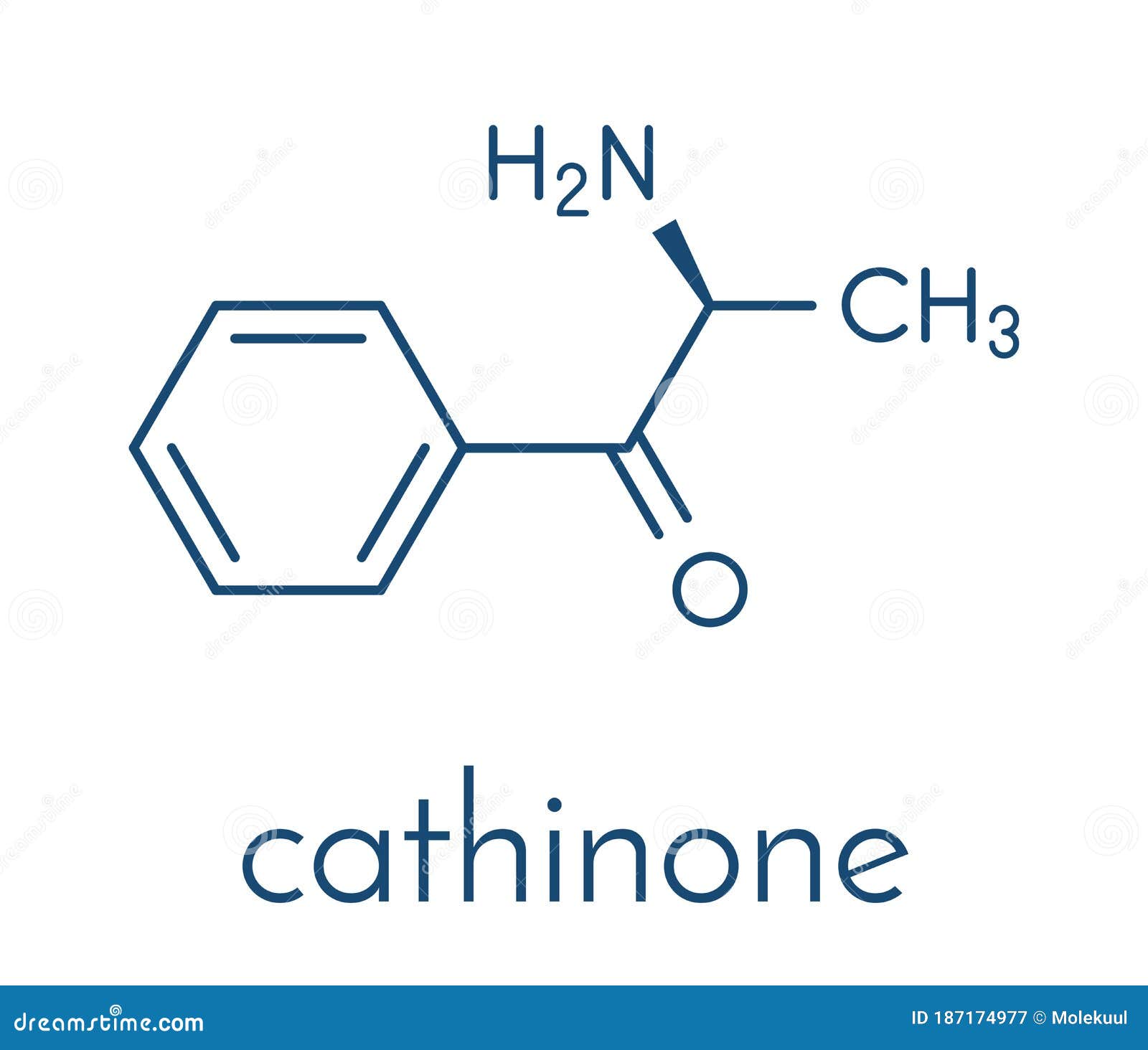 Cathinone Molecule, Structural Chemical Formula, Ball-and-stick Model ...