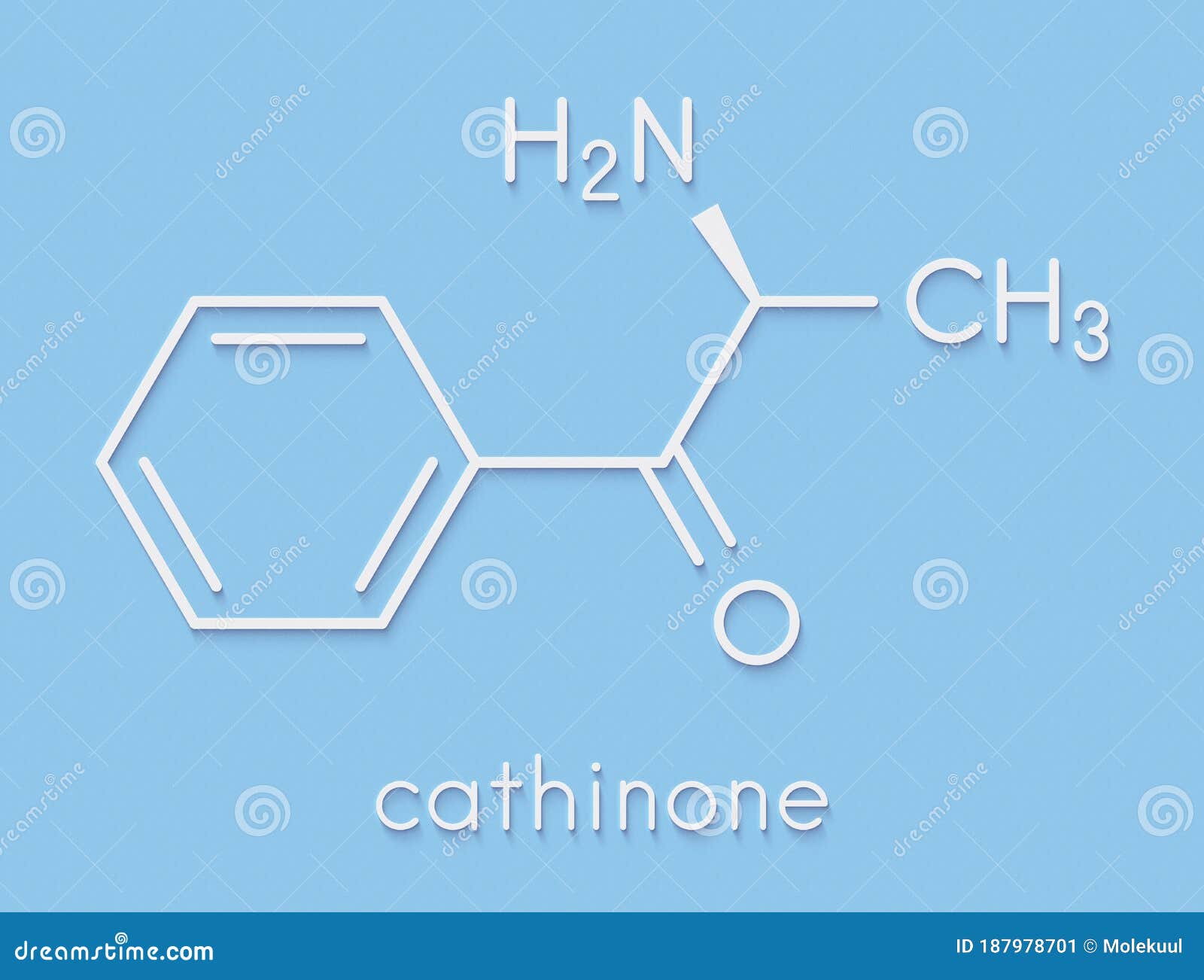 Cathinone Khat Stimulant Molecule. Present in Catha Edulis Khat ...