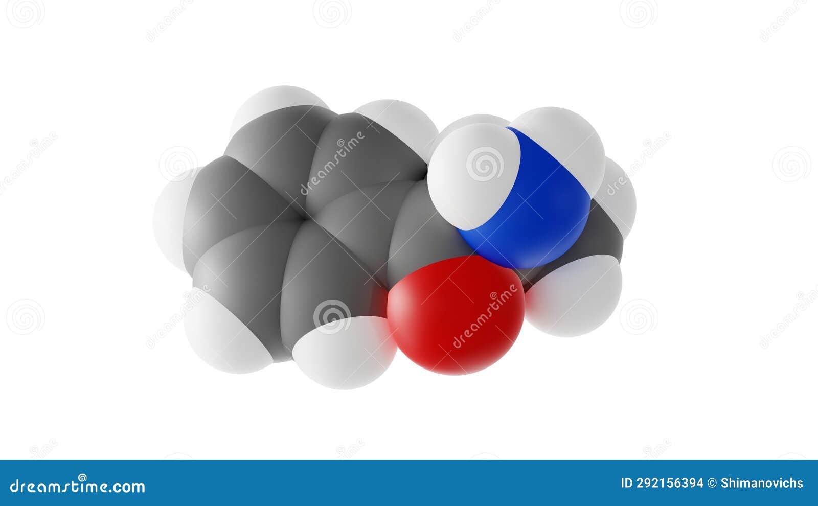 Cathinone Molecule, Benzoylethanamine Molecular Structure, Isolated 3d ...