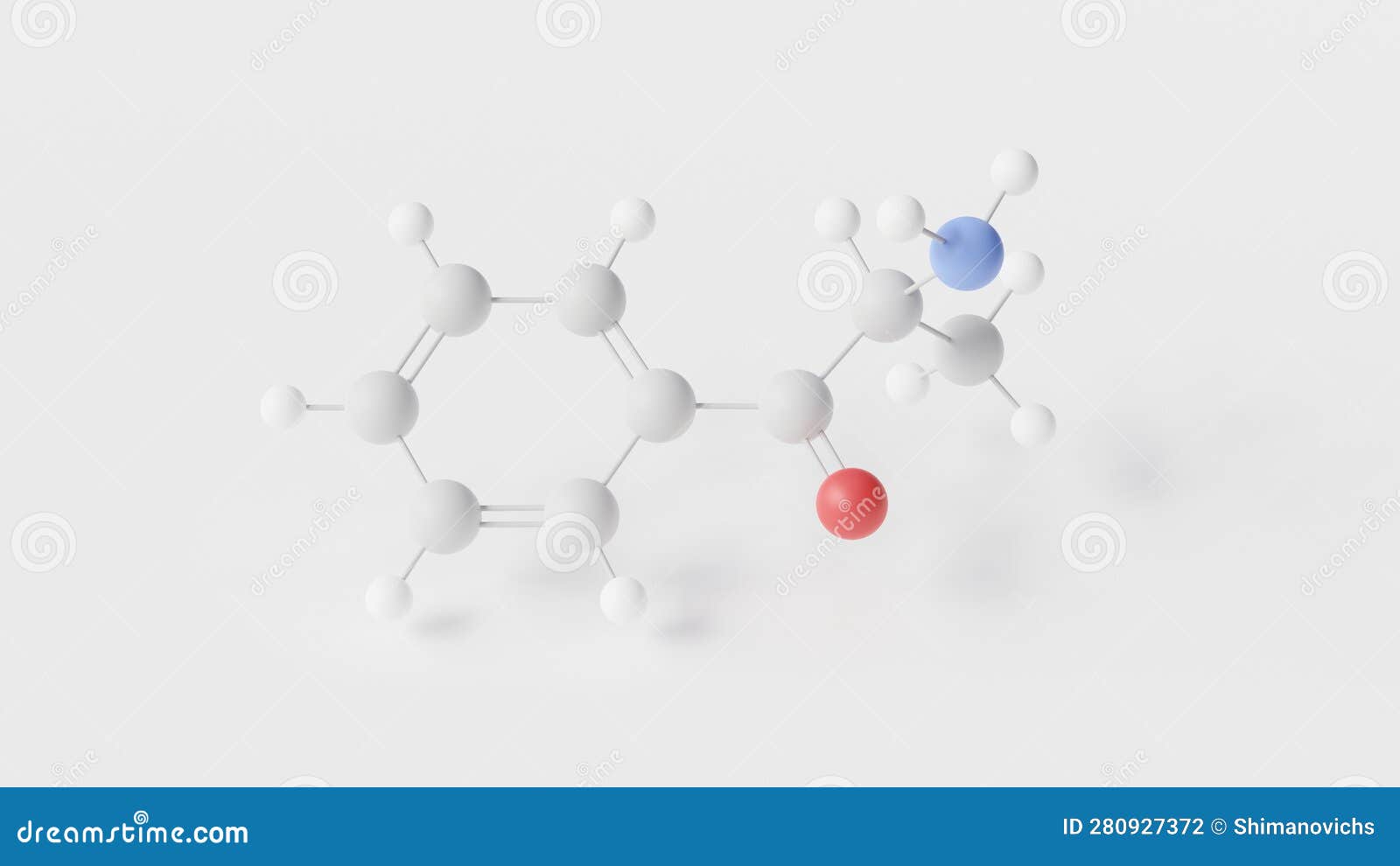 Cathinone Molecule 3d, Molecular Structure, Ball and Stick Model ...