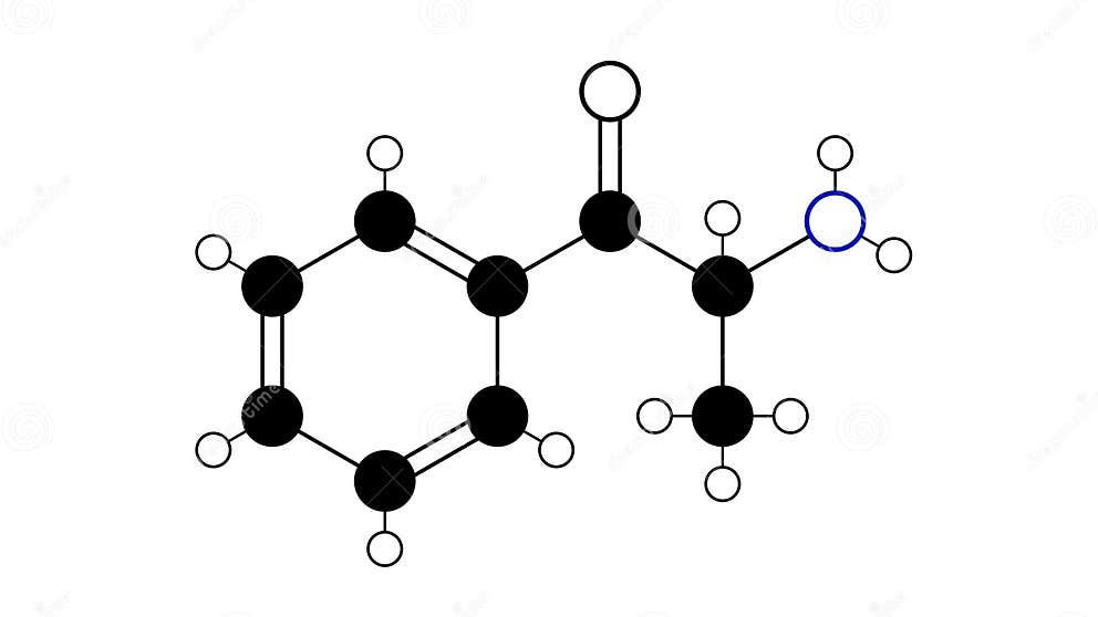Cathinone Molecule, Structural Chemical Formula, Ball-and-stick Model ...
