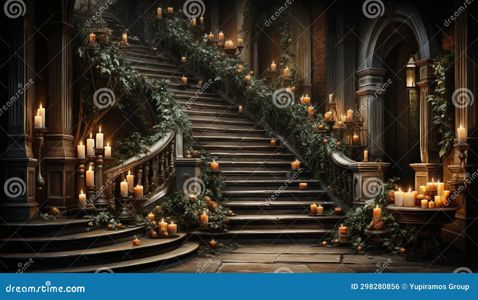 Catholic Altar Illuminated by Candlelight, Spirituality in Dark ...