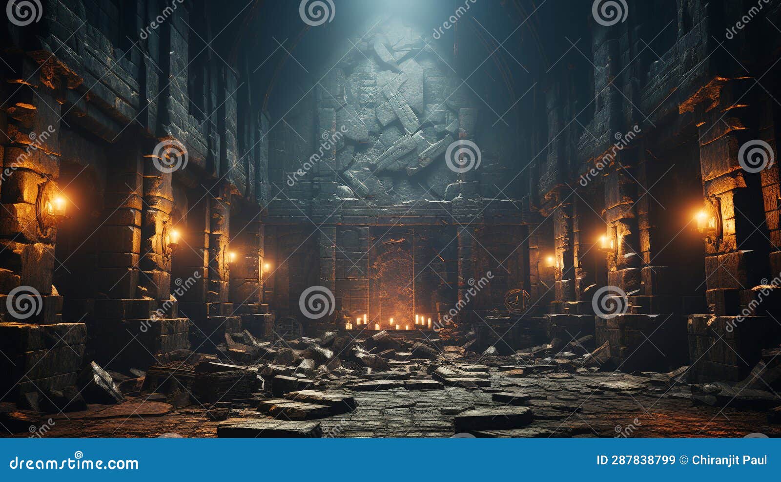 Catholic Altar Inside Ancient Monument Illuminated at Night Stock Image ...