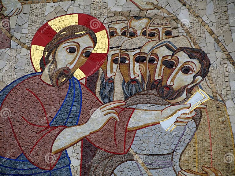 Catholic artwork mural stock image. Image of french, worship - 3878871