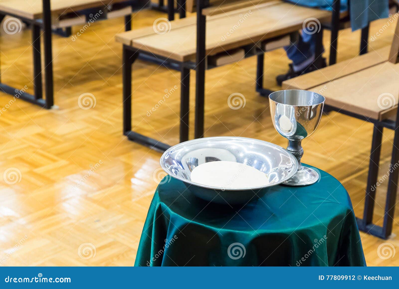 Catholic Bread and Wine in Silver Chalice Stock Photo - Image of ...