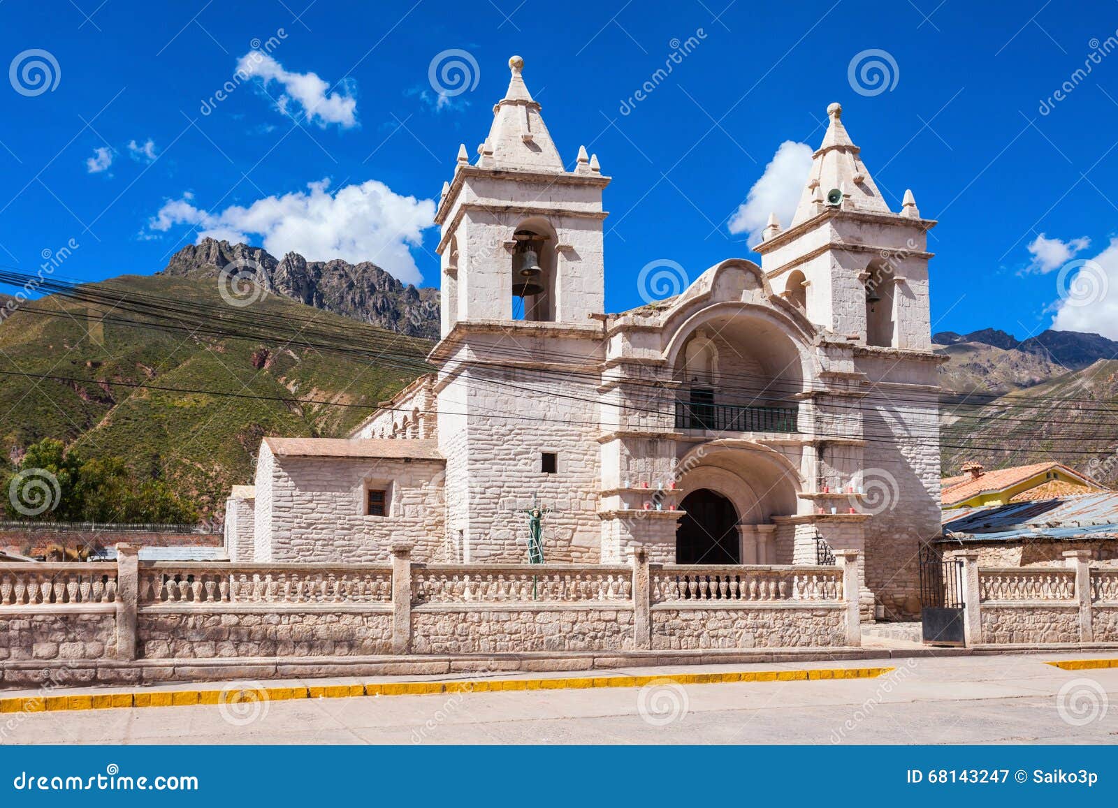 Catholic cathedral, Chivay stock image. Image of outdoors - 68143247