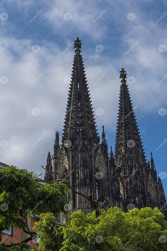 Catholic Cathedral in Cologne Stock Photo - Image of tower, steeple ...