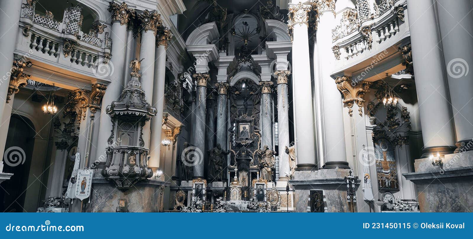 Catholic Cathedral Seats at Night Stock Image - Image of night, seats ...